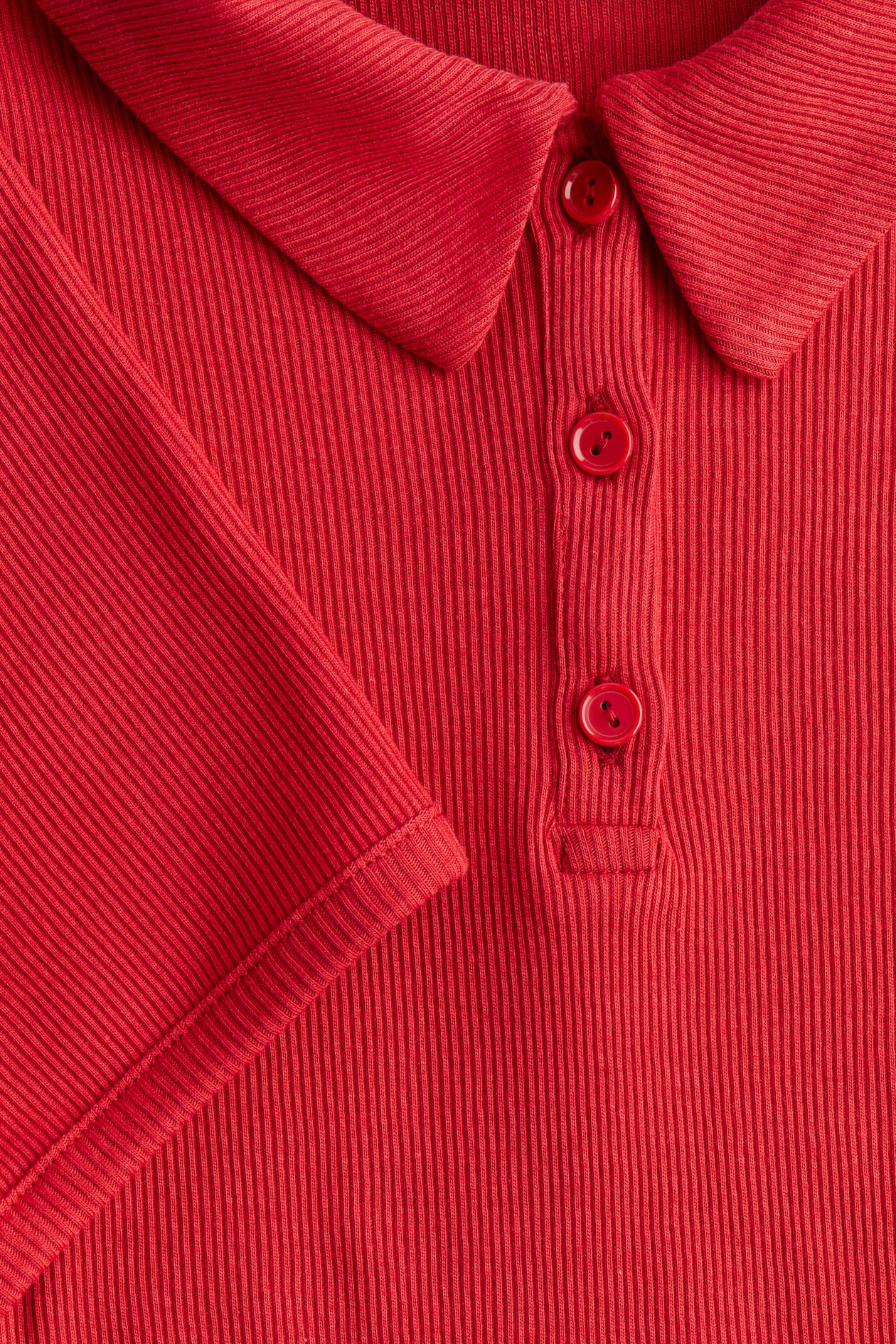 Ribbed polo shirt - Red - Ladies | H&M GB