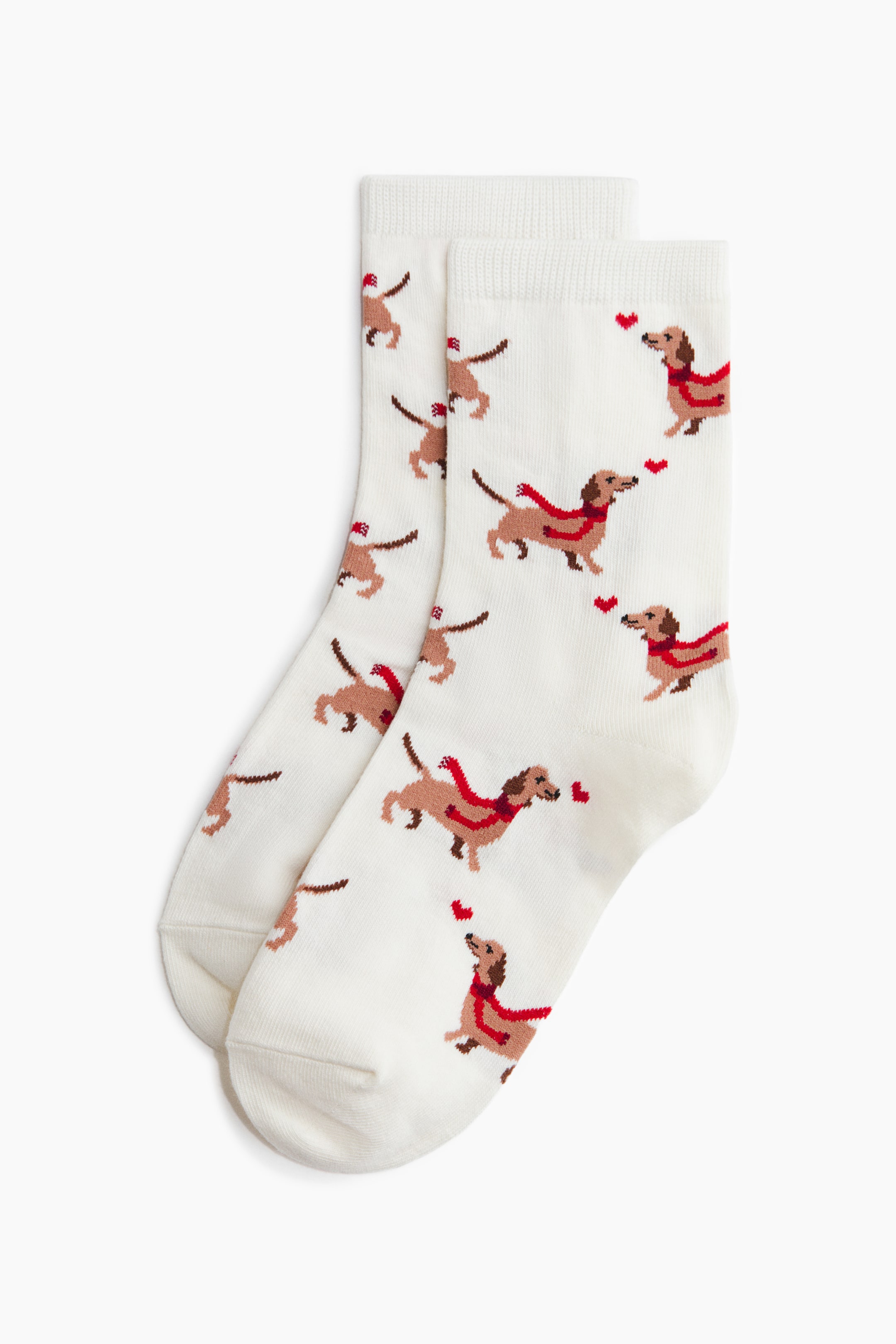 Women's White/dogs 2-Pack Socks | H&M CA