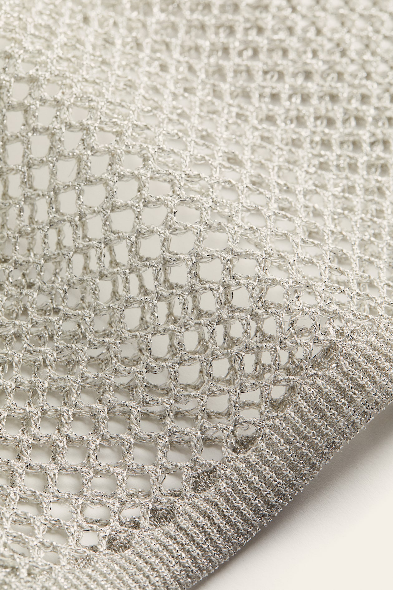 Women's Silver-coloured Glittery hole-knit strappy top | H&M SG