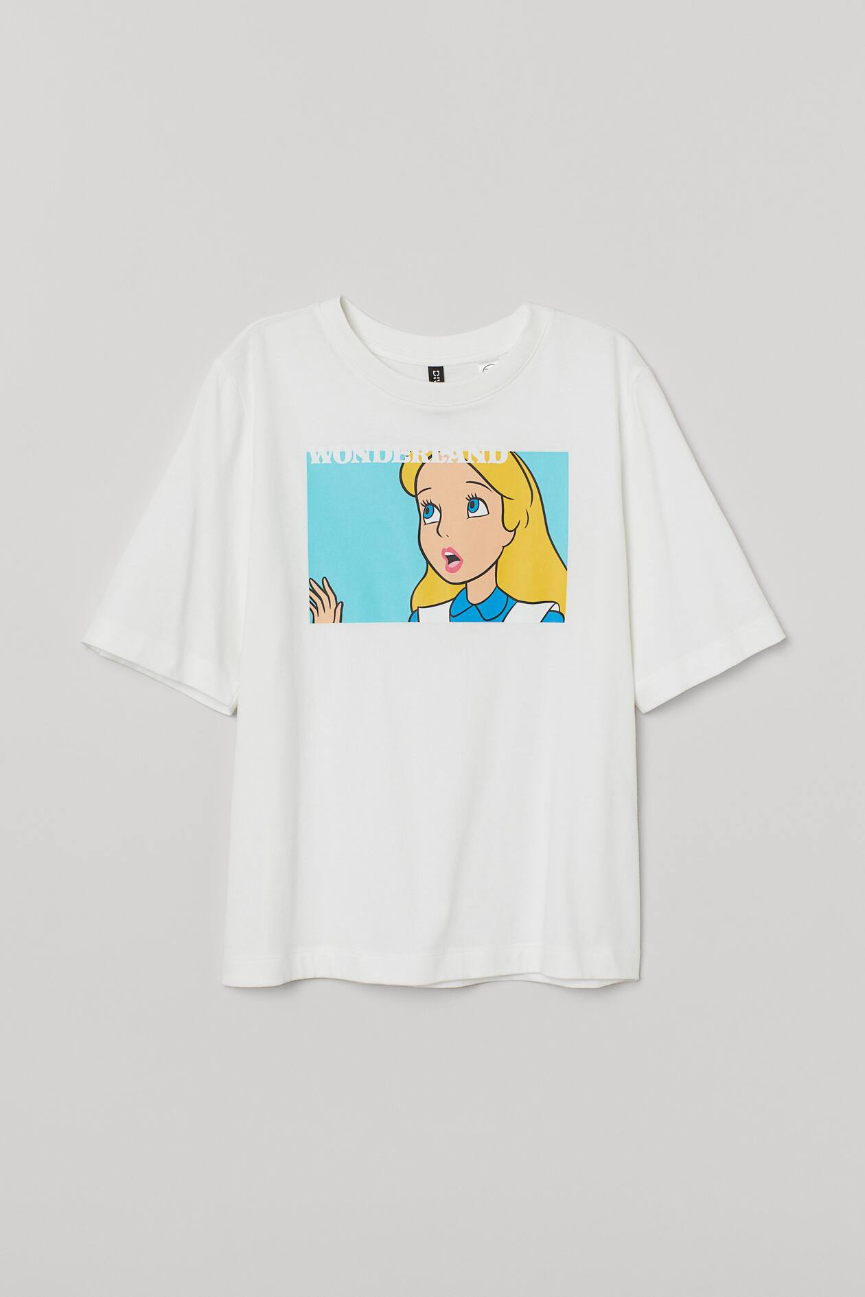 T-Shirt mit Druck - Rundausschnitt - Kurzarm - Weiß/Alice im Wunderland ...