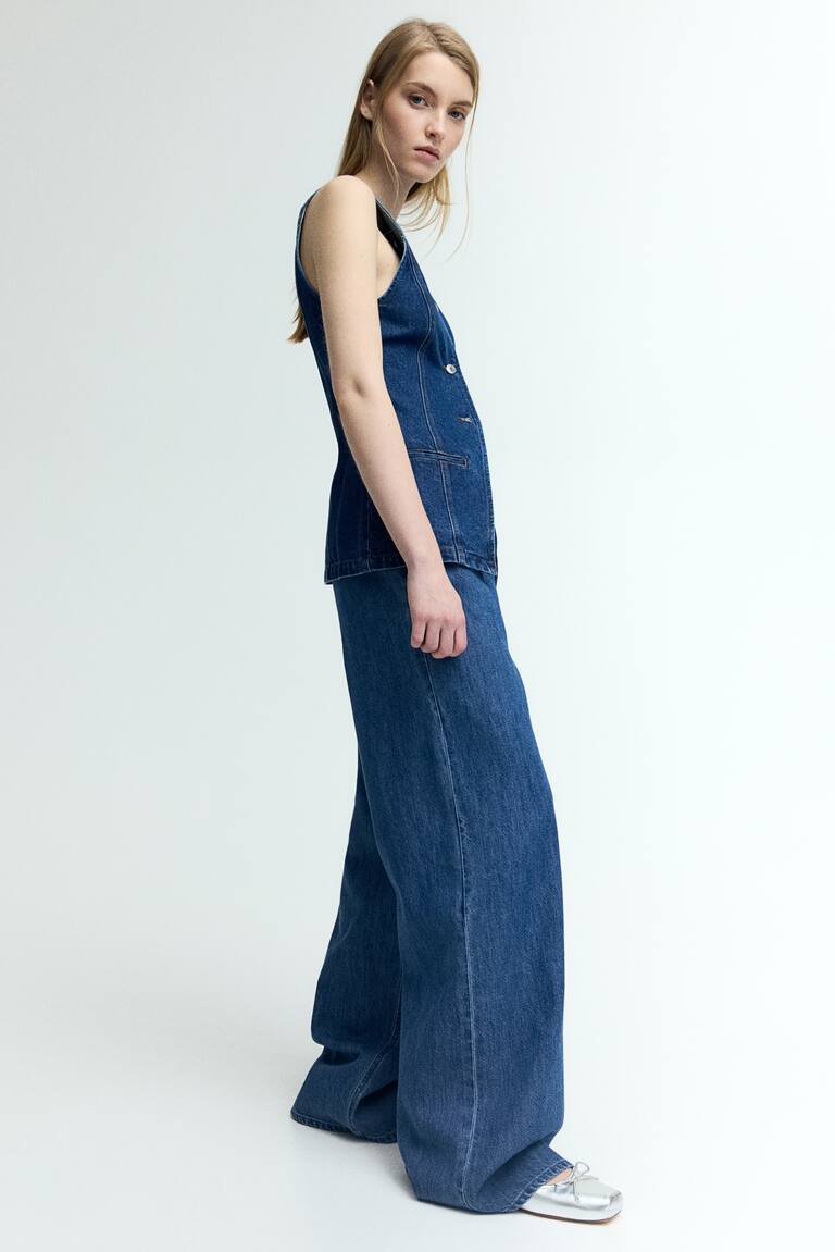 Feather Soft Denim Drawstring Pants - Denim blue - Ladies | H&M US