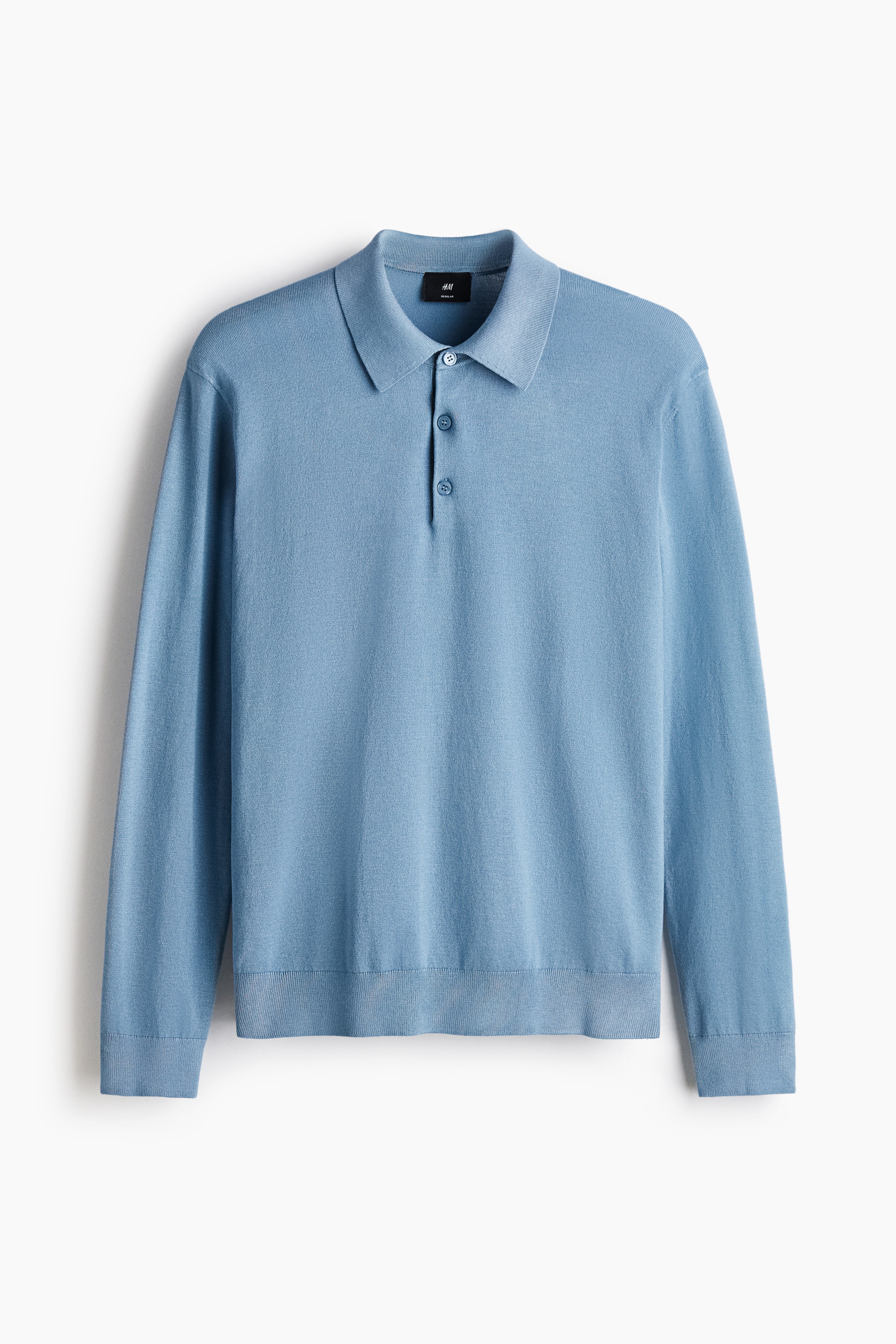 Men’s Blue Regular Fit Fine-knit polo shirt | H&M IN