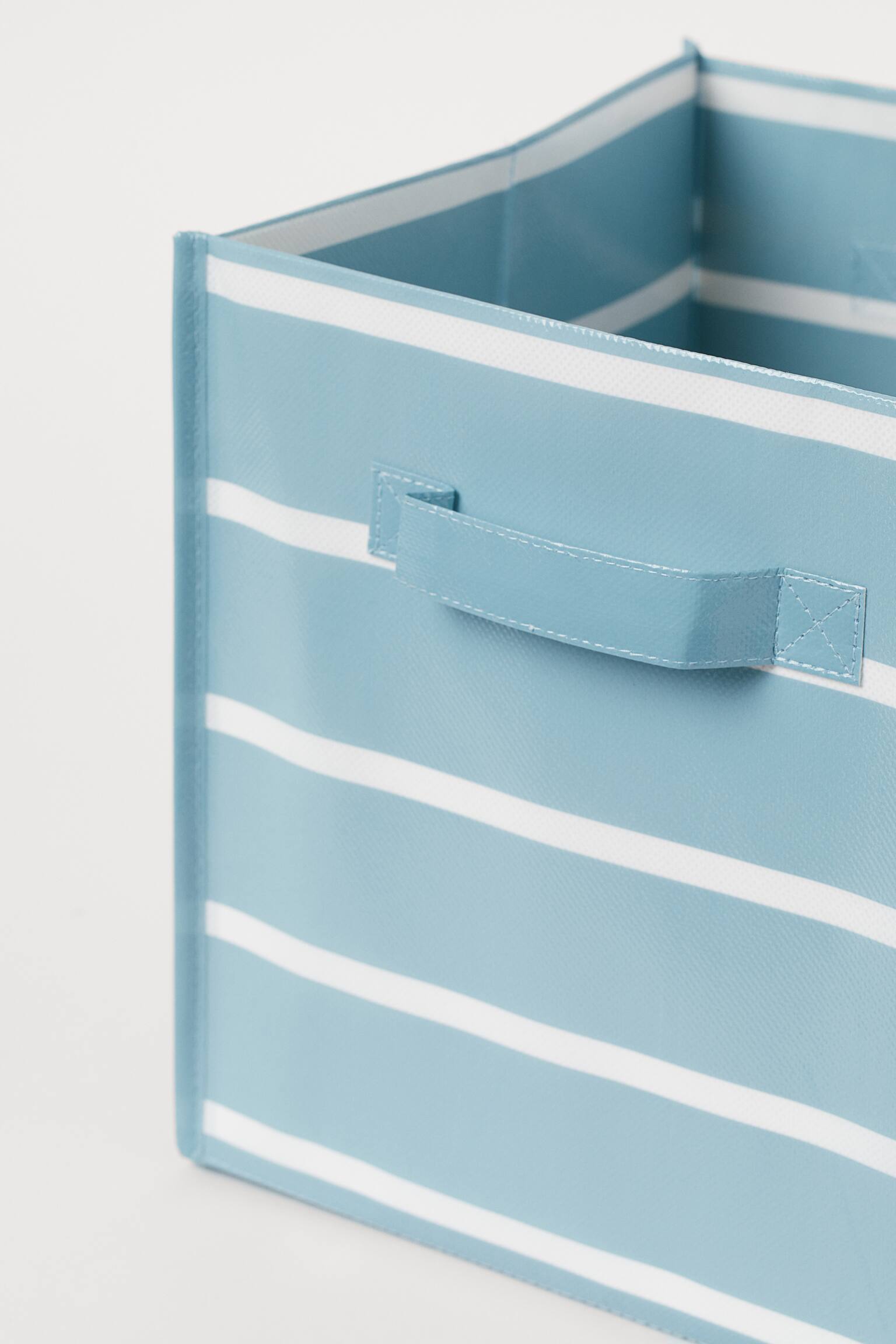 Storage Box - Turquoise/white striped - Home All | H&M US