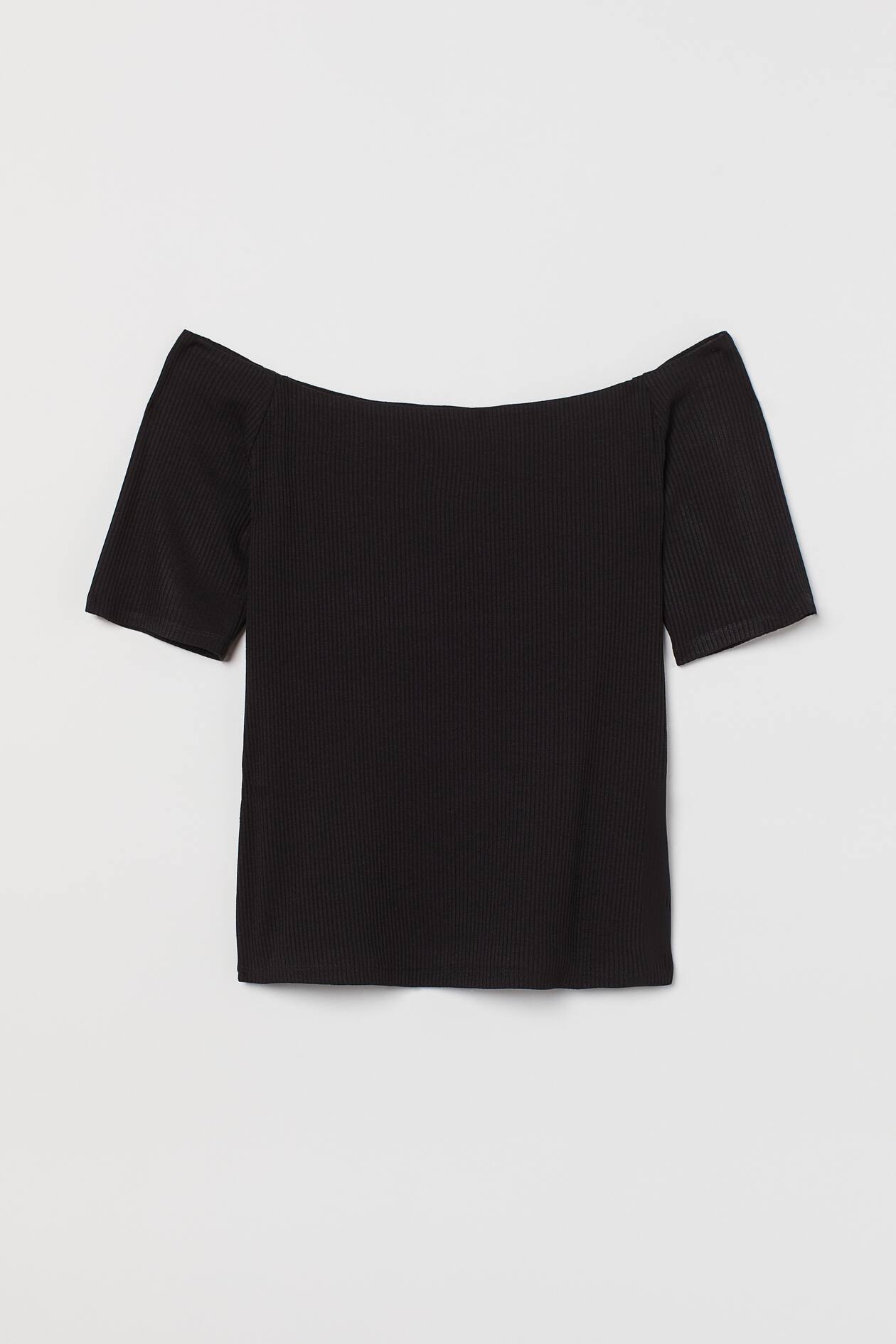 Ribbed Off-the-shoulder Top - Black - Ladies | H&M US