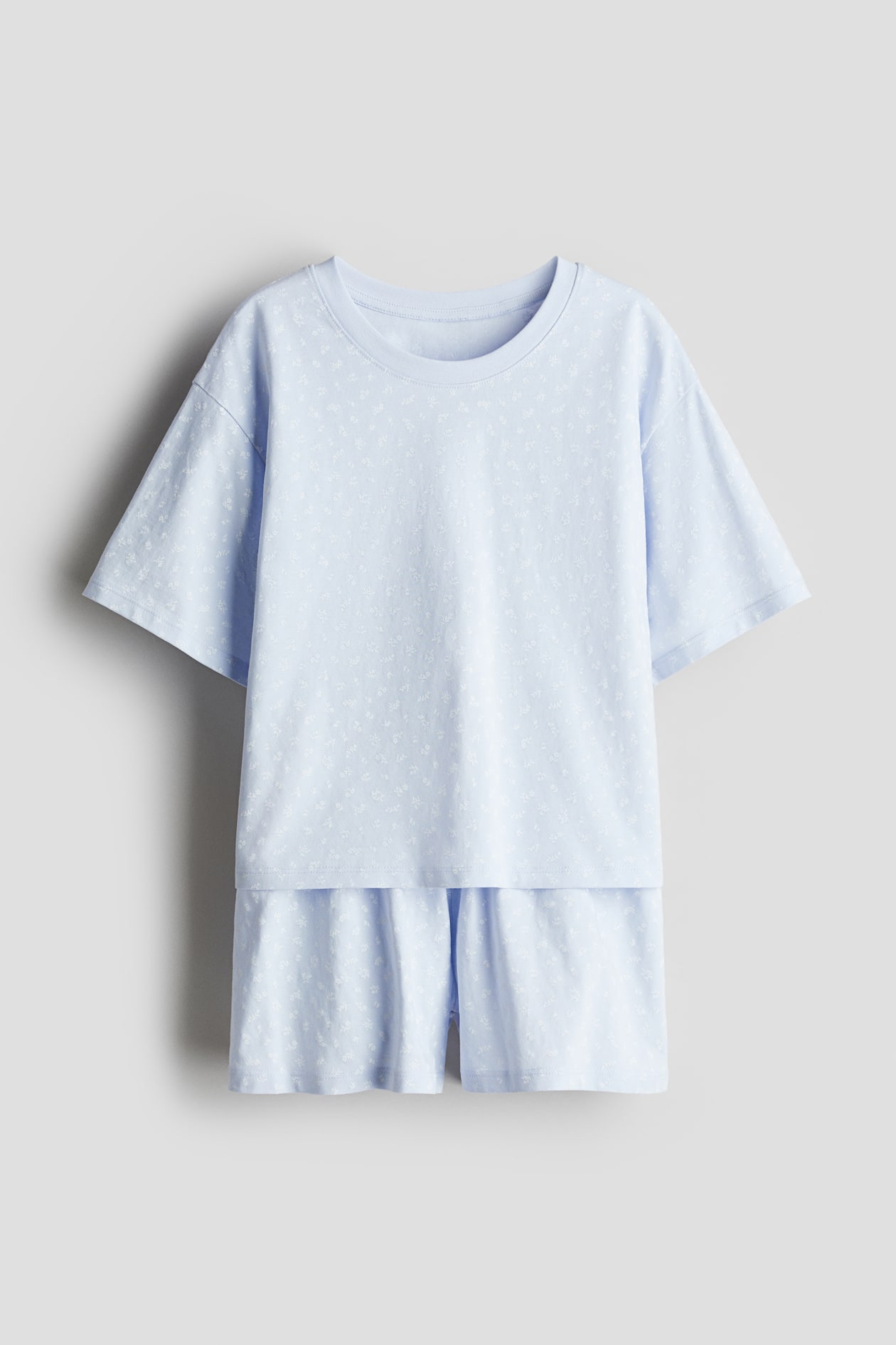 Pyjama en coton - Bleu clair/fleuri - ENFANT | H&M FR