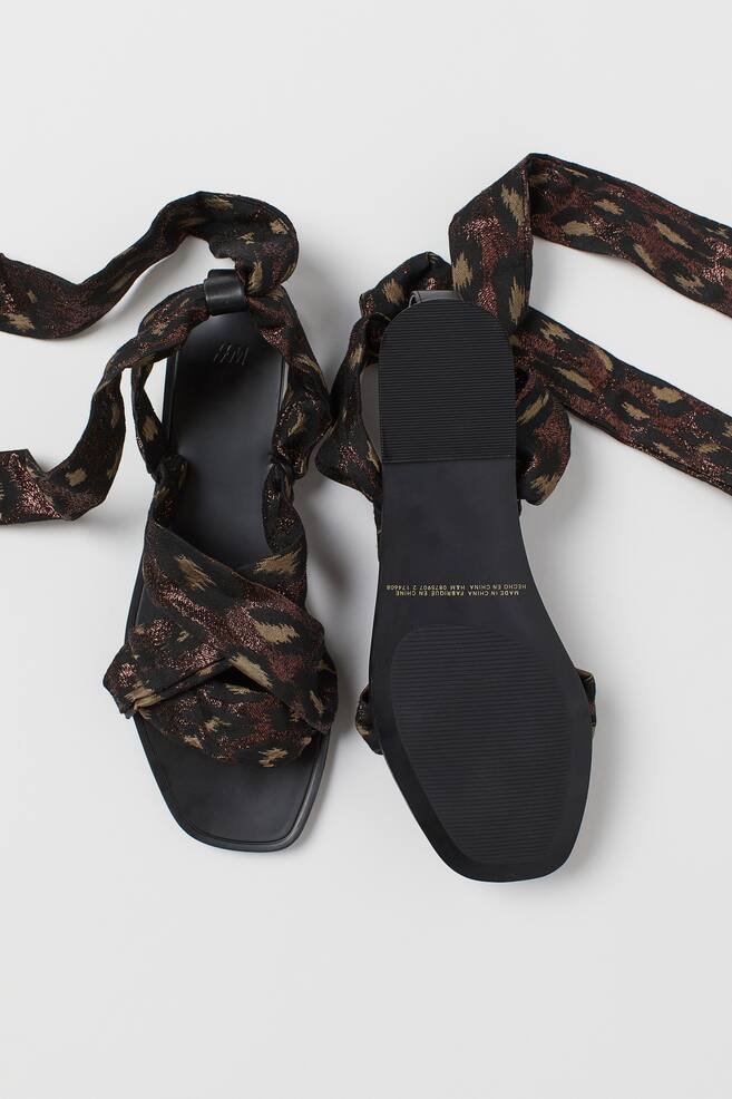 Tie-strap sandals - Black - Ladies | H&M GB