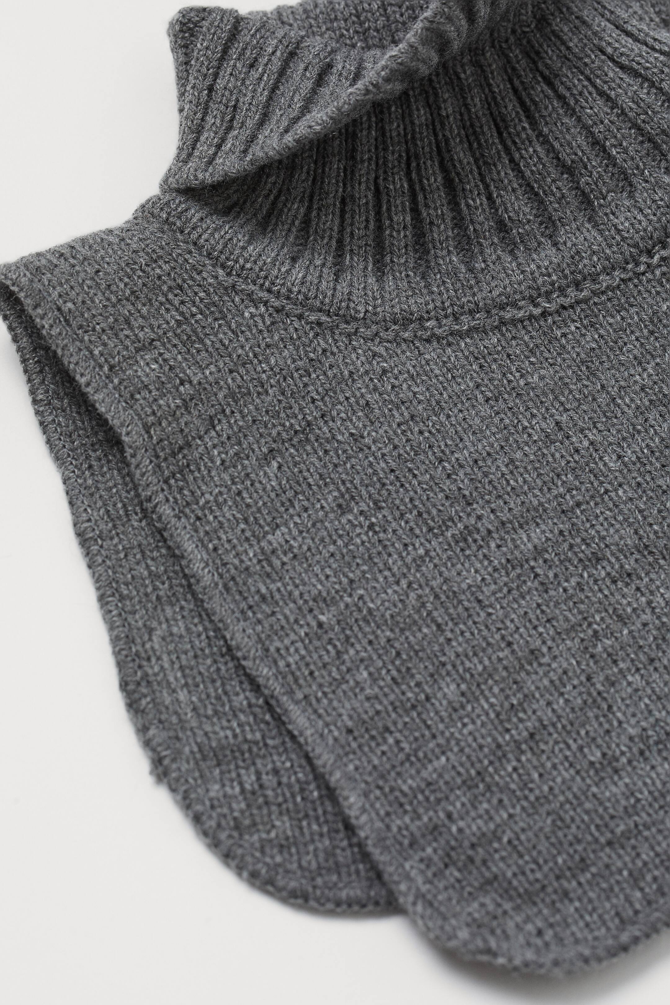 Ribbed Turtleneck Collar - Dark gray melange - Kids | H&M US