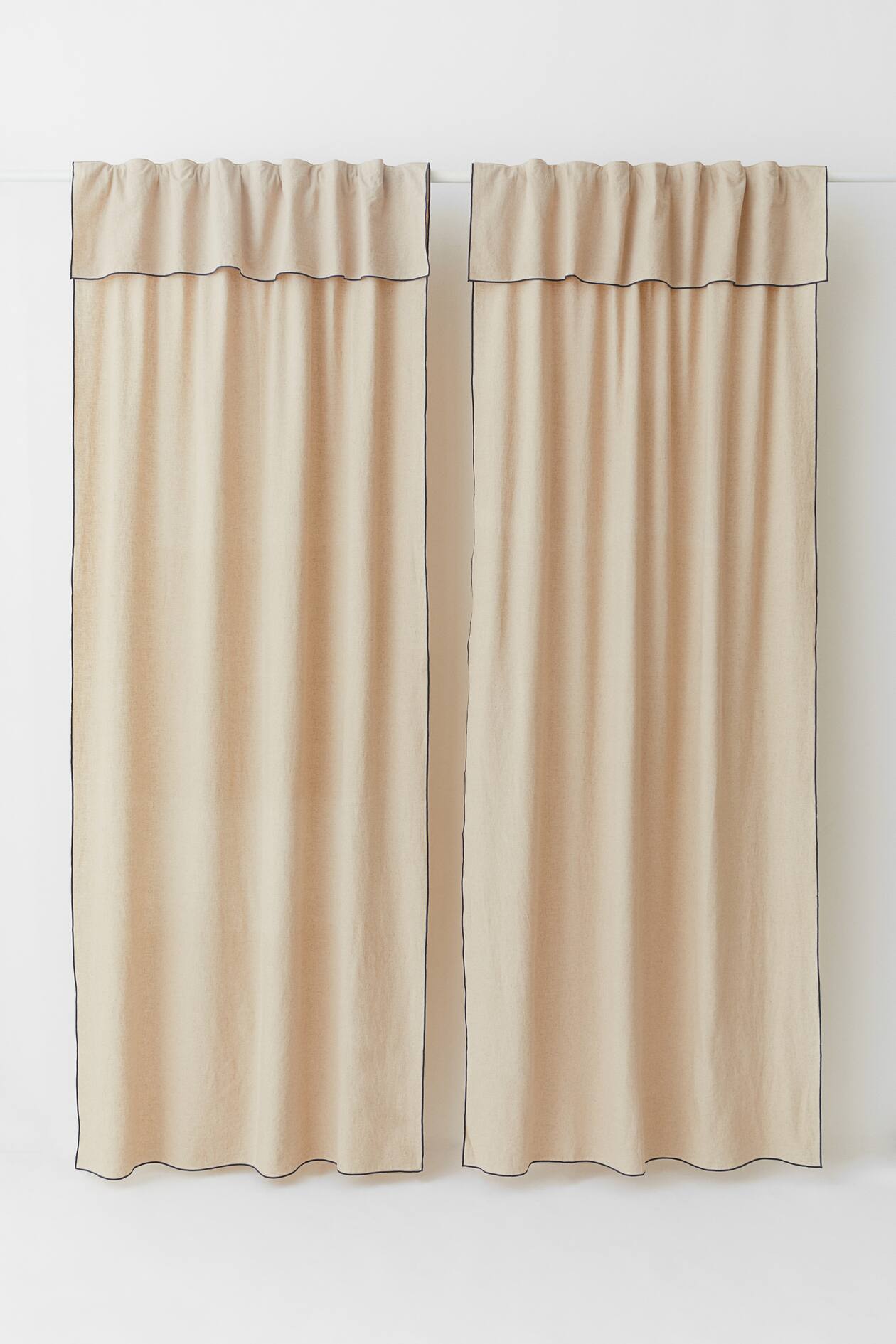 2-pack linen-blend curtains - Light beige - Home All | H&M GB