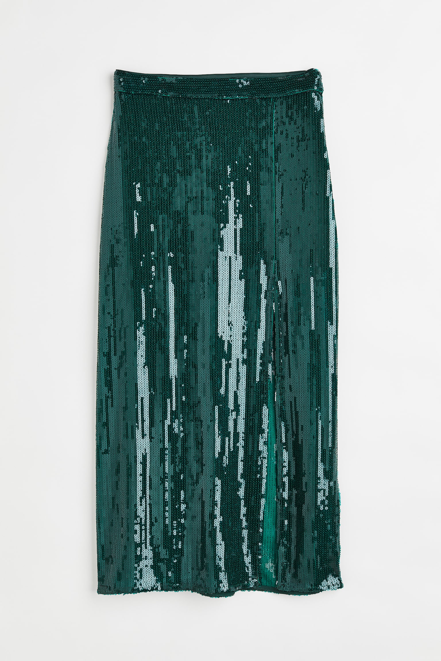Sequined skirt - Dark green/Sequins - Ladies | H&M