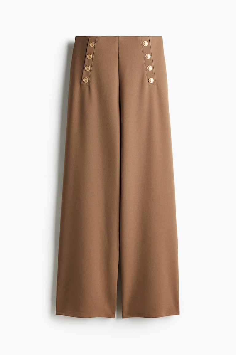 Women's Dark beige Button-front Pants | H&M CA