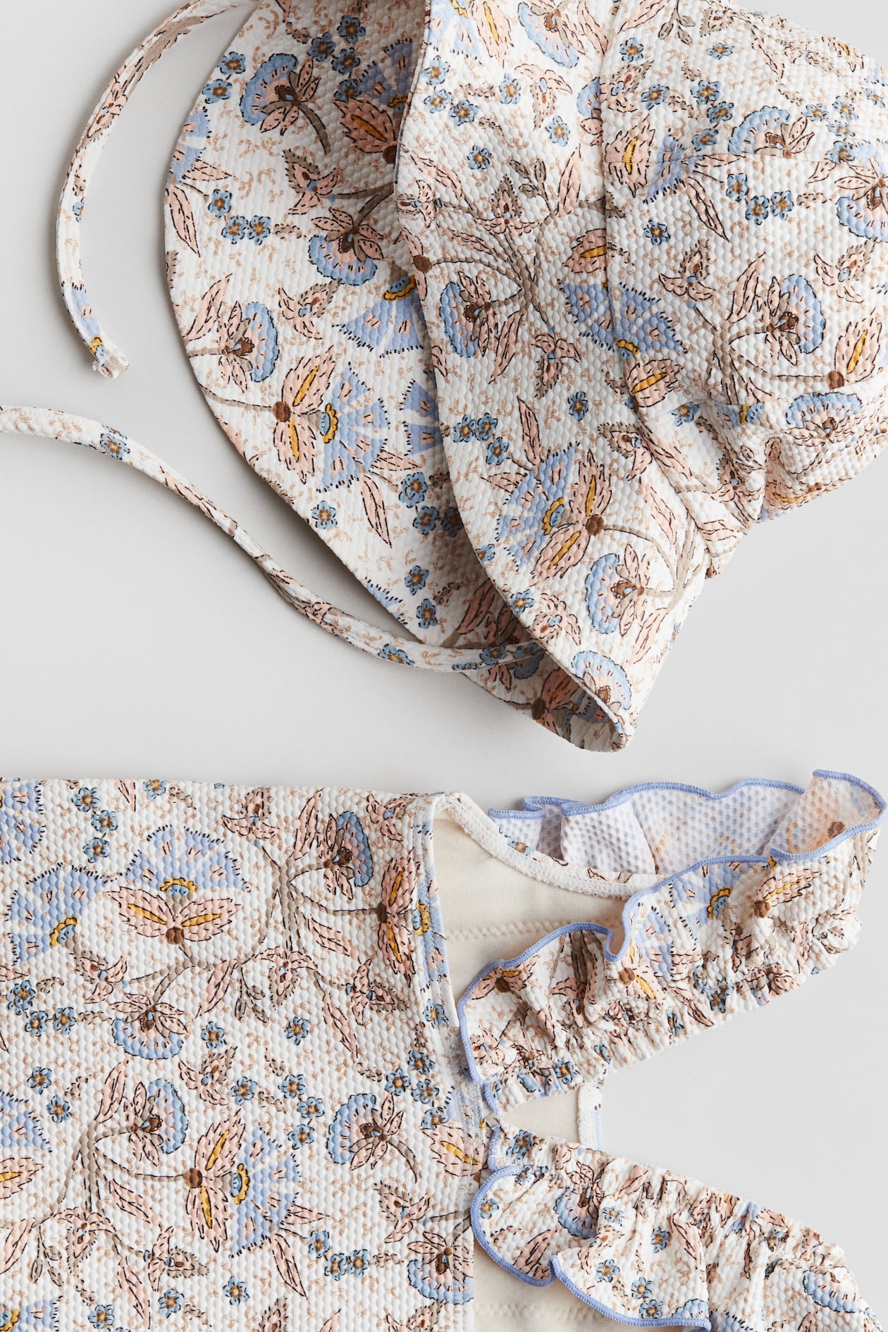 2-delt sett med badedrakt og solhatt - Hvit/Blomstret - BARN | H&M NO