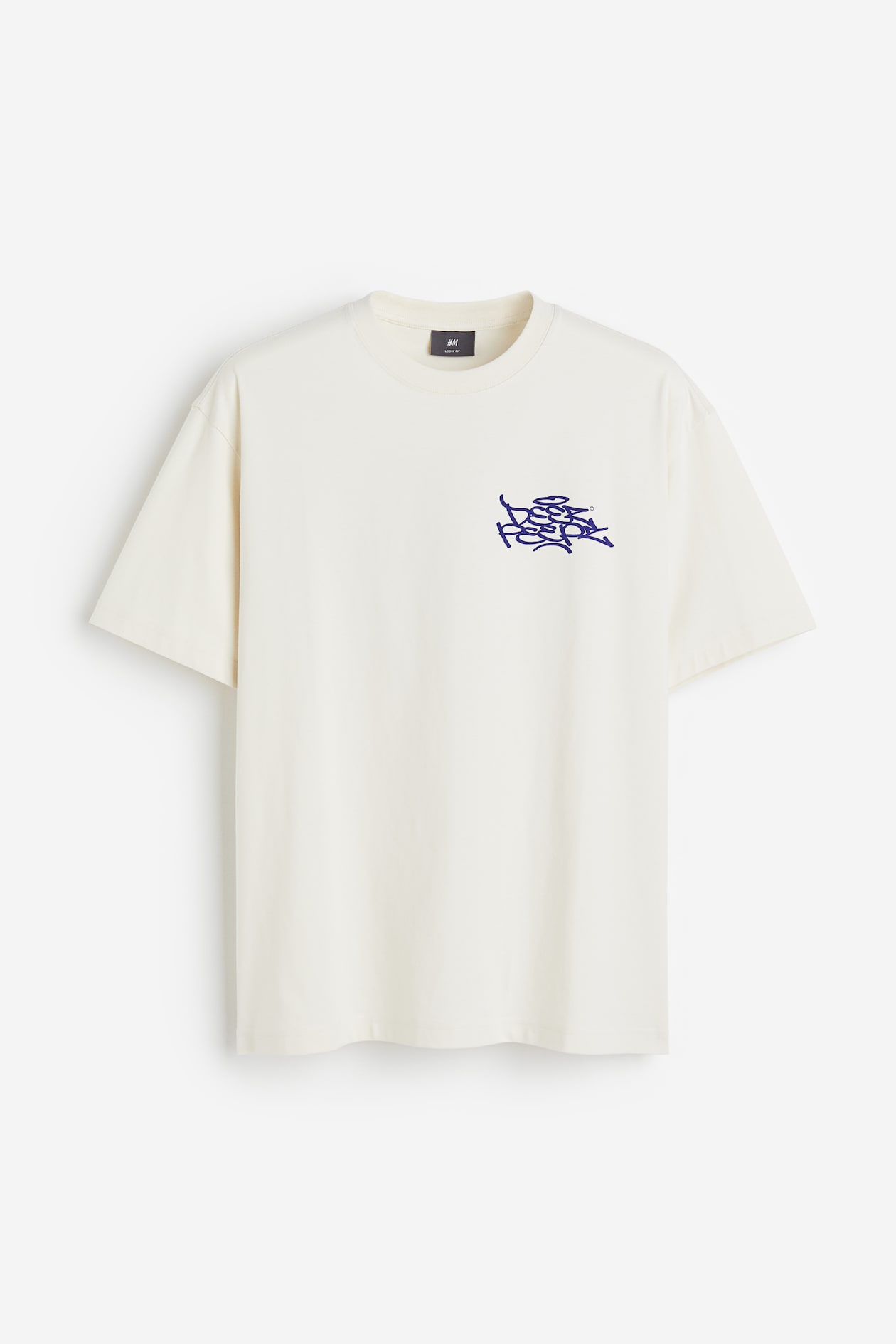 T-shirt met print - Loose Fit - Beige/Deez peepz - HEREN | H&M NL