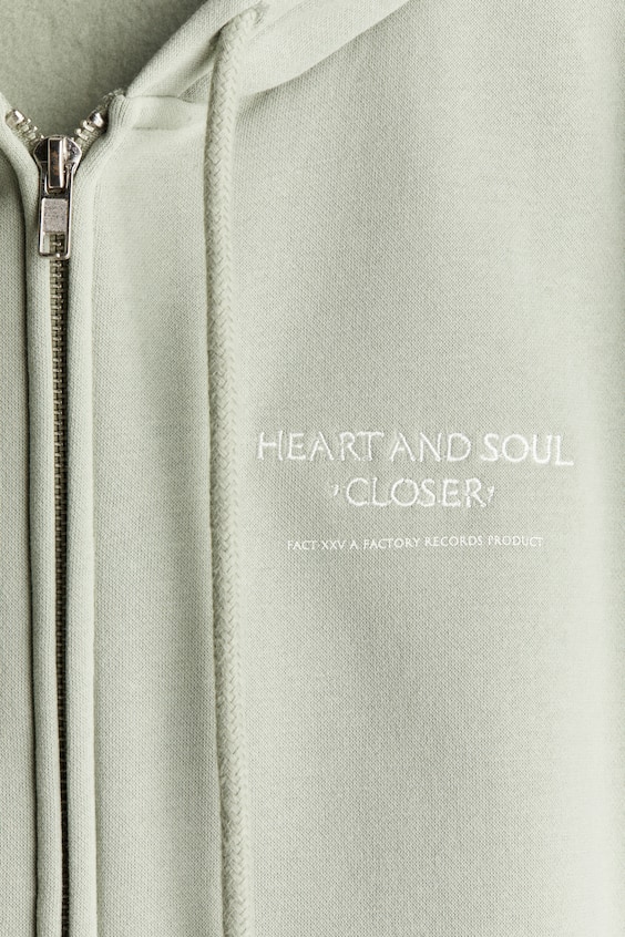 Women's Mint green/Joy Division Oversized Hooded Jacket with Motif | H&M US