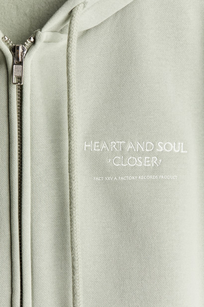 Women's Mint green/Joy Division Oversized Hooded Jacket with Motif | H&M US