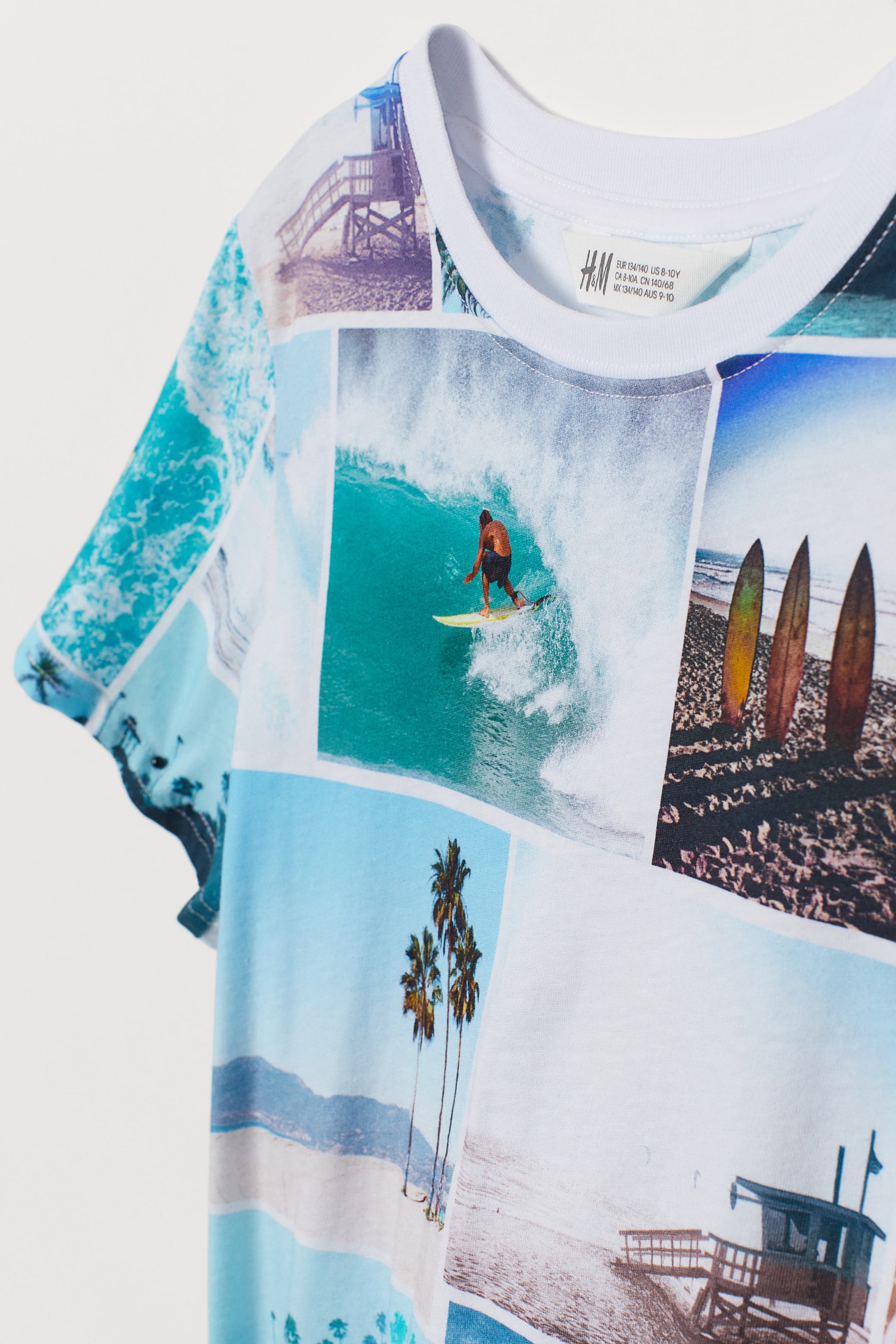 T-shirt with a motif - White/Surf motif - Kids | H&M HK