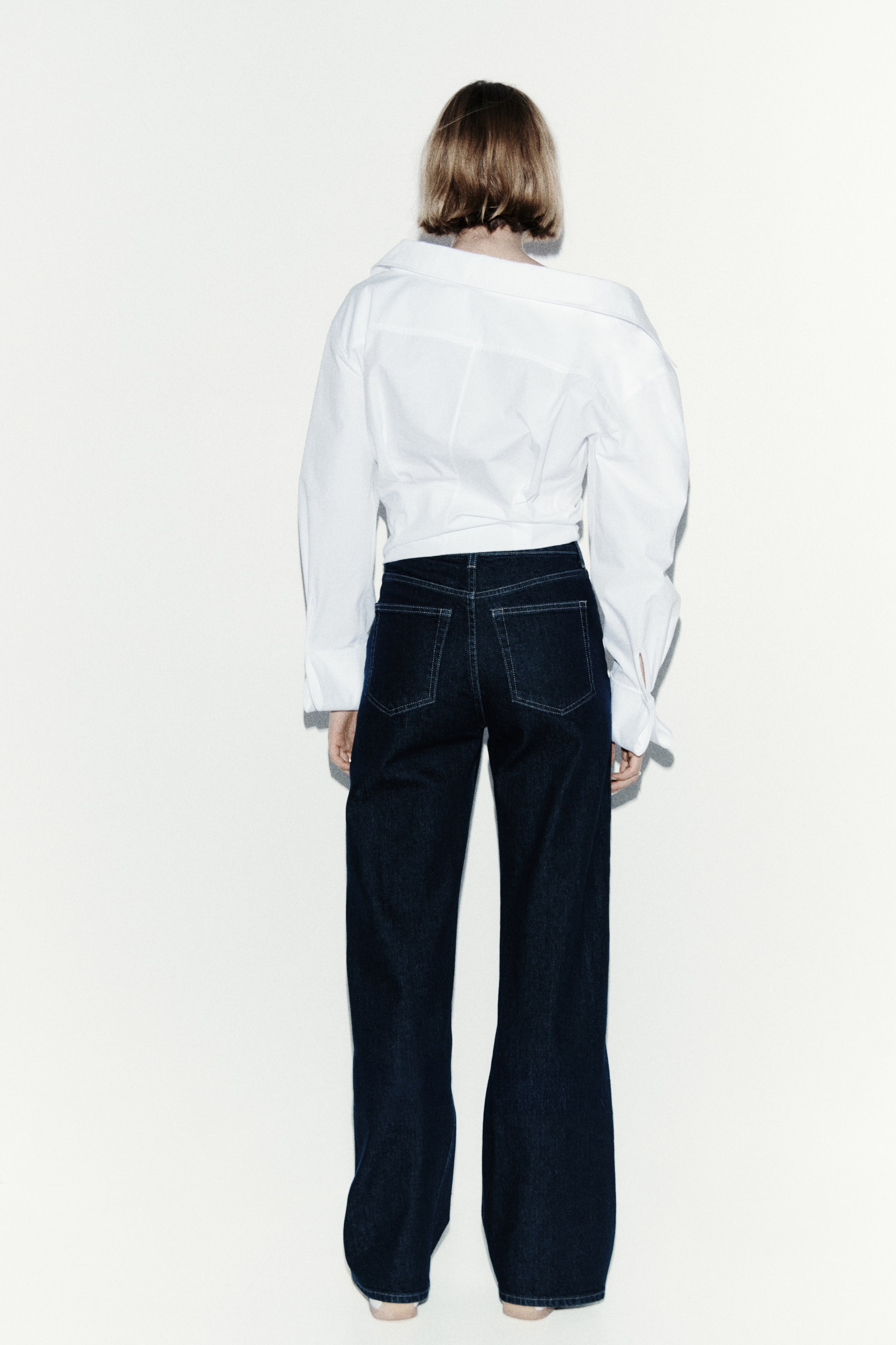 Women's Navy denim blue Wide High Waist Jeans | H&M CA