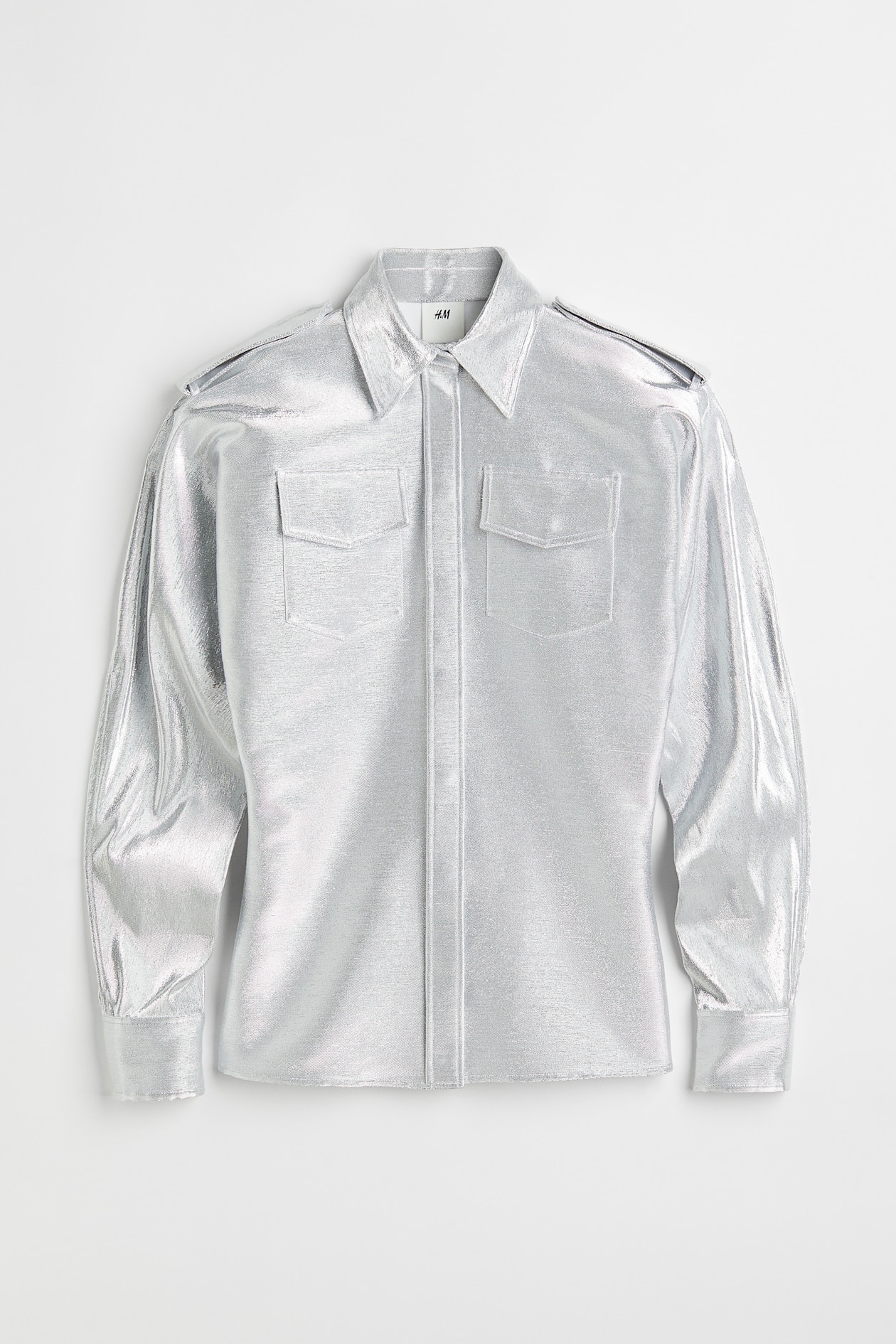 Camisa brillante - Plateado - MUJER | H&M ES