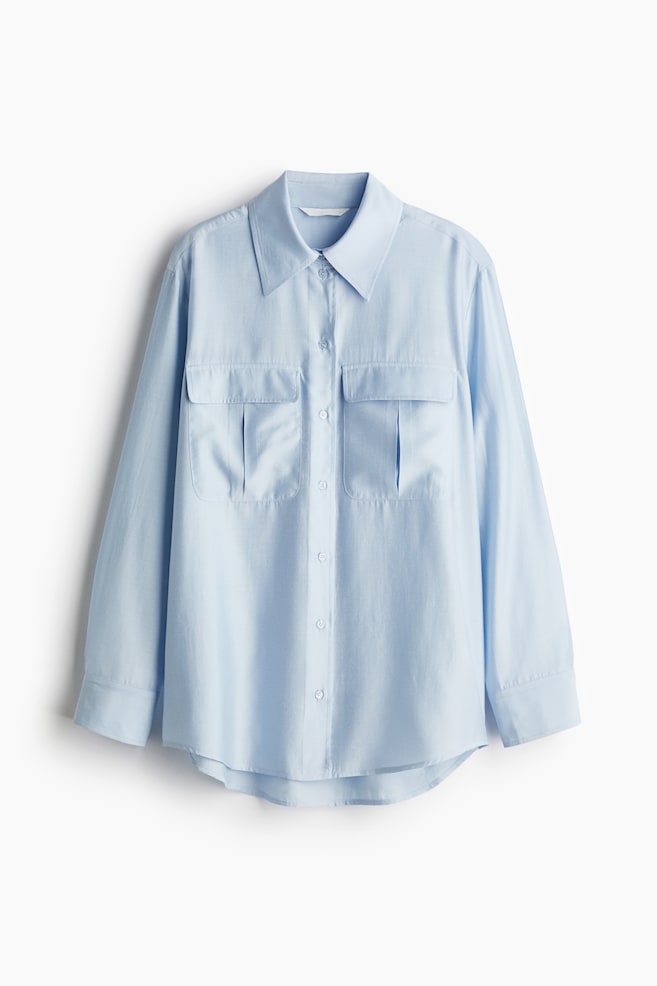 Pocket-Front Shirt - Light blue - Ladies | H&M US