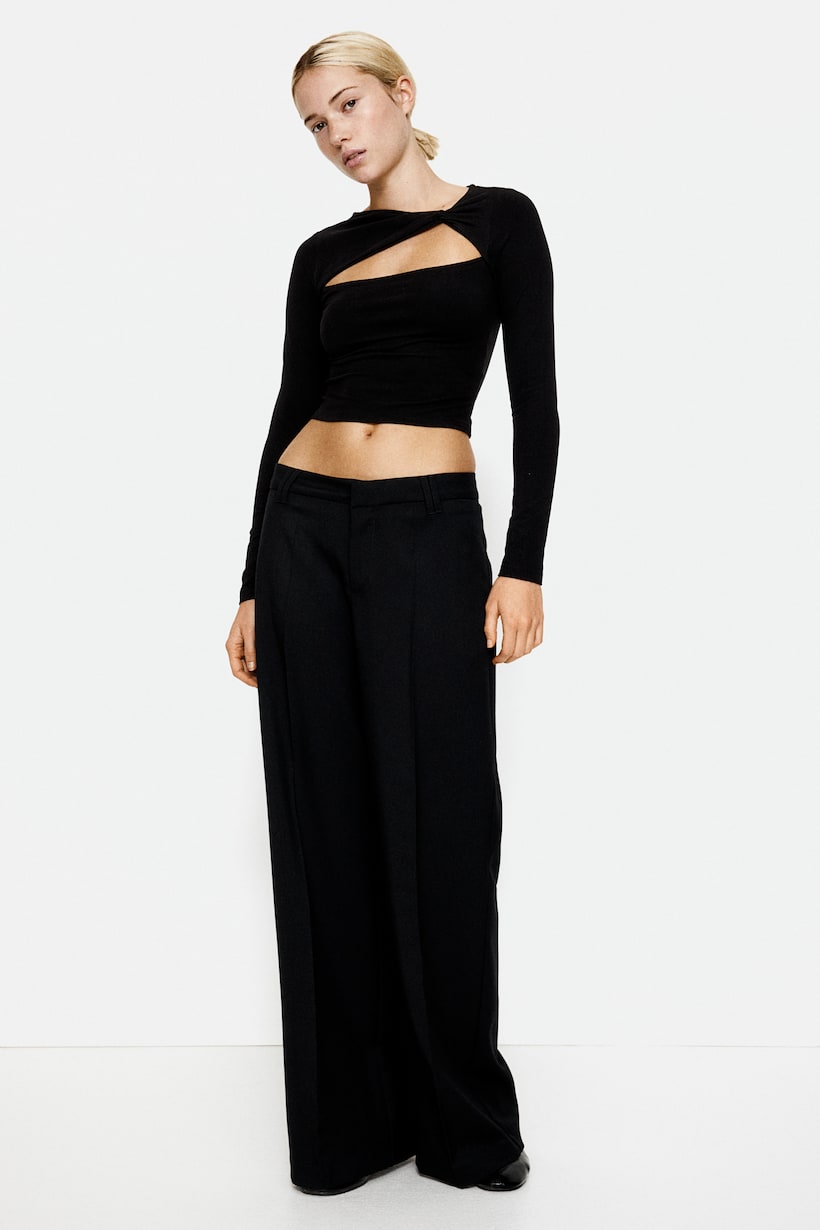 Twist-Detail Crop Top - Black - Ladies | H&M US