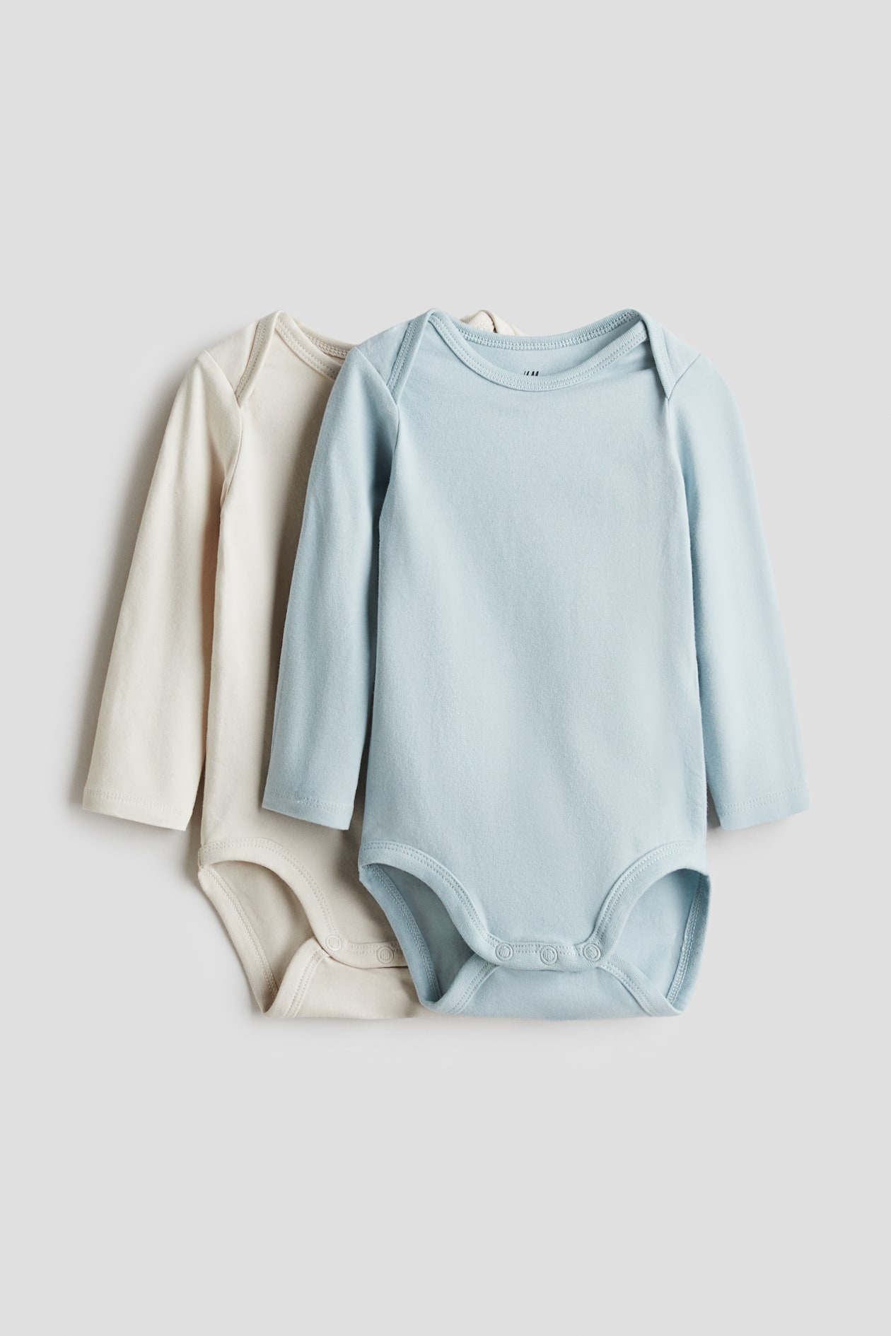 2-pack super soft cotton envelope-neck bodysuits - Light blue/Light ...