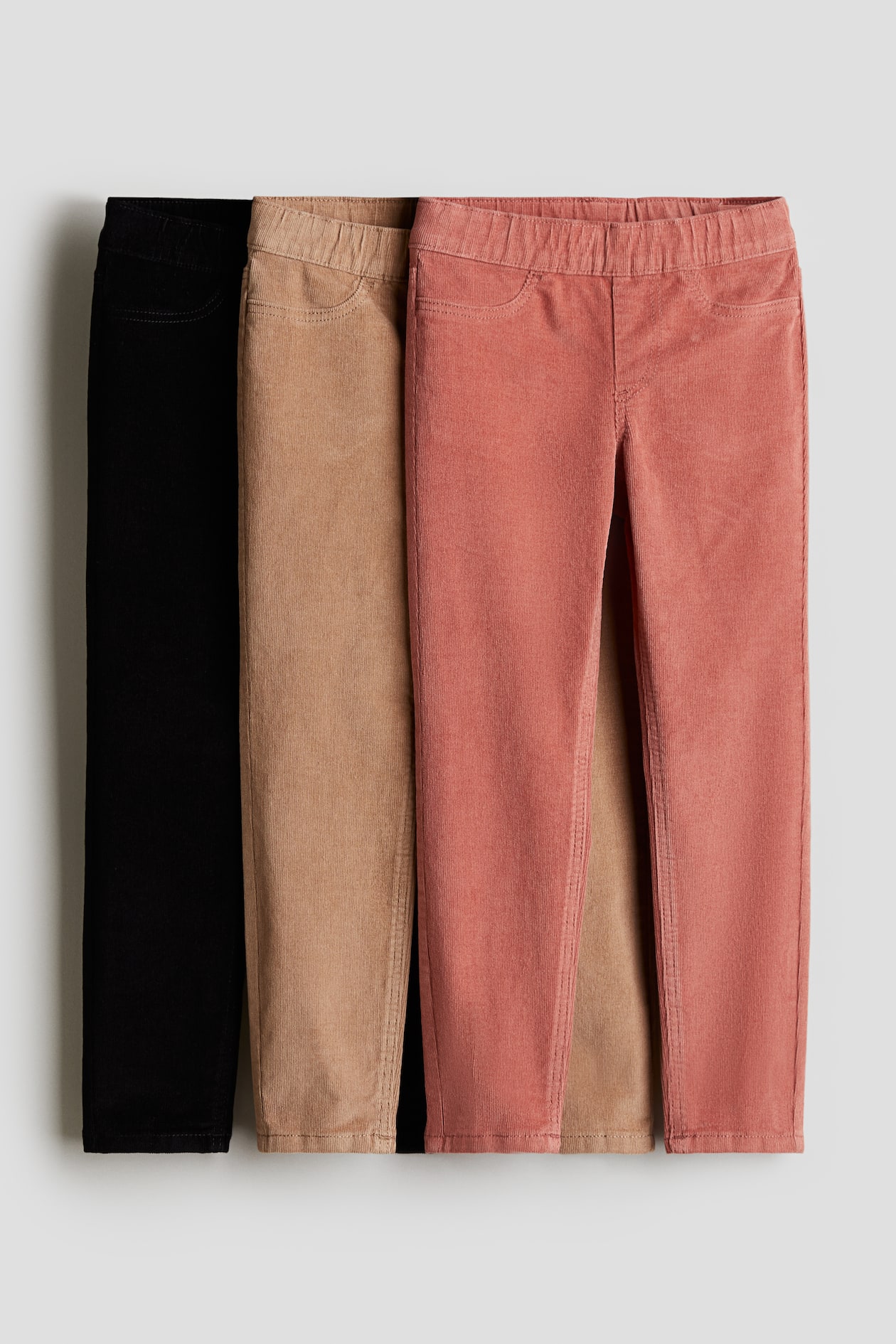 3er-Pack Cord-Jeggings - Orange/Beige/Schwarz - Kids | H&M DE