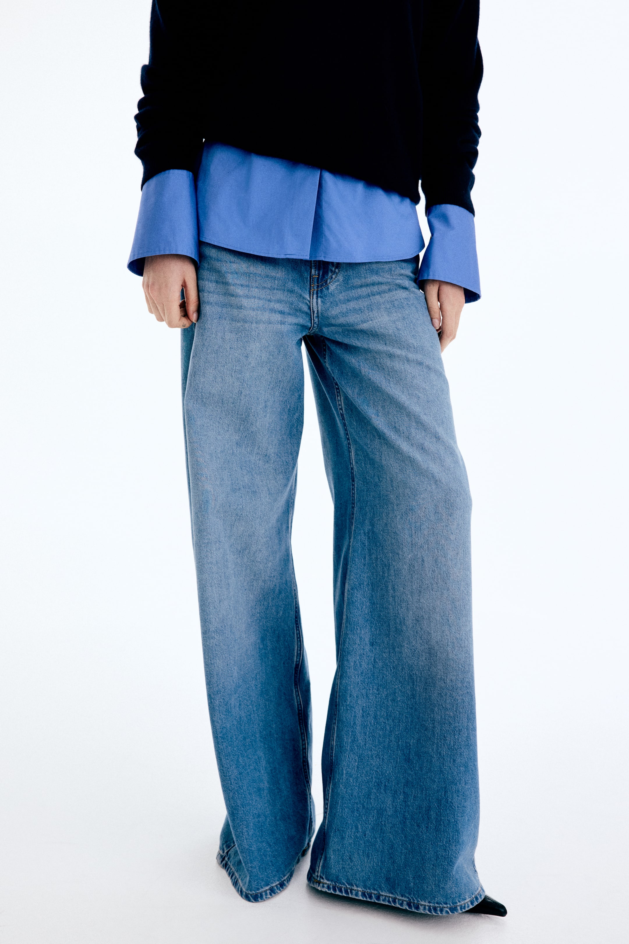 Women's Denim blue Wide High Waist Jeans | H&M CA