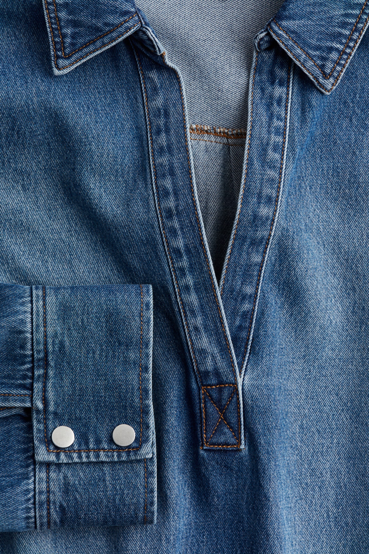 Denim Pullover Shirt - Denim blue - Ladies | H&M US