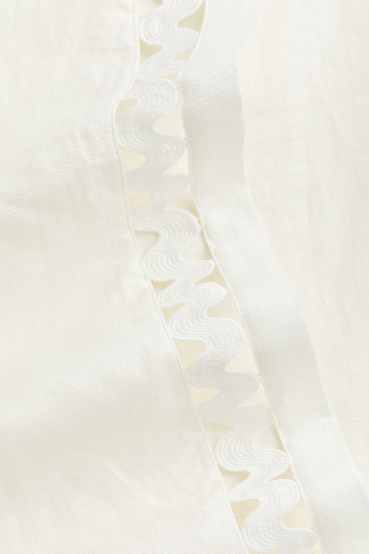 Ric-rac-trimmed linen skirt - White - Ladies | H&M GB