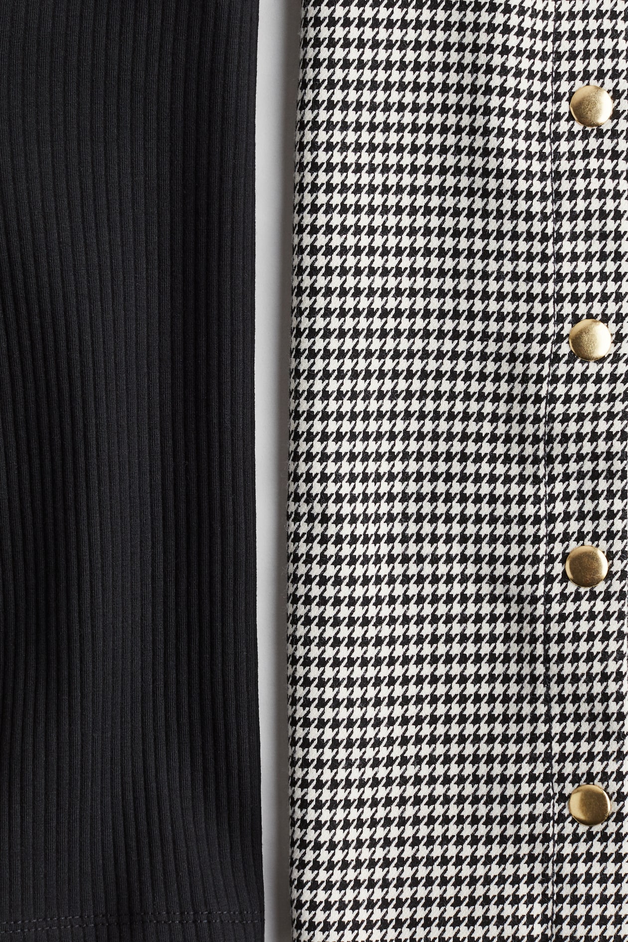 2-piece dress and top set - Black/Dogtooth-patterned - Kids | H&M PH