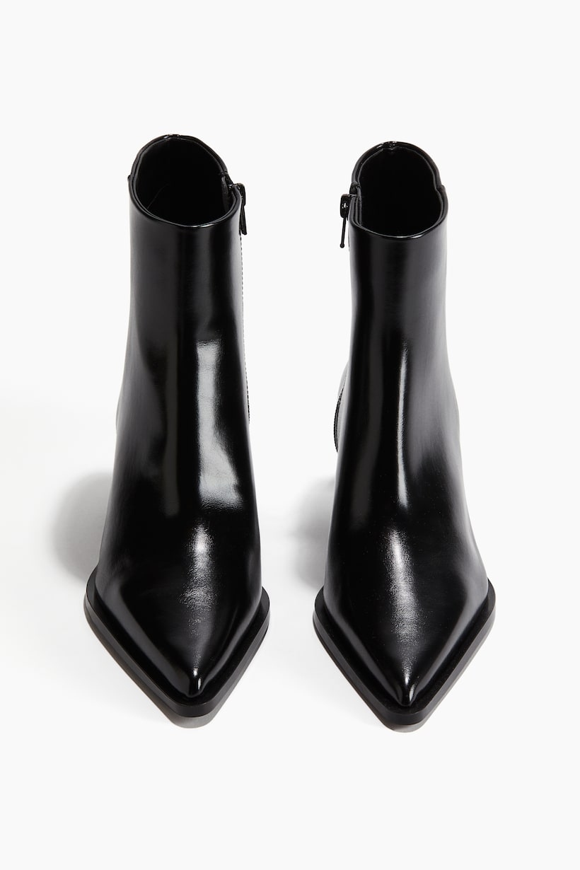 Schwarze Spitze Stiefeletten