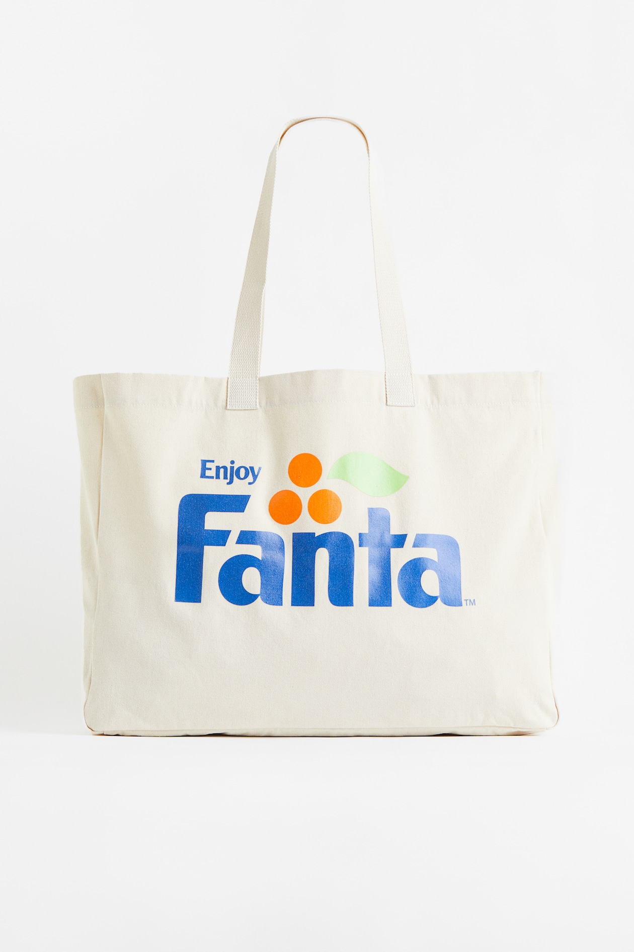 Printed canvas shopper - Cream/Fanta - Ladies | H&M IN