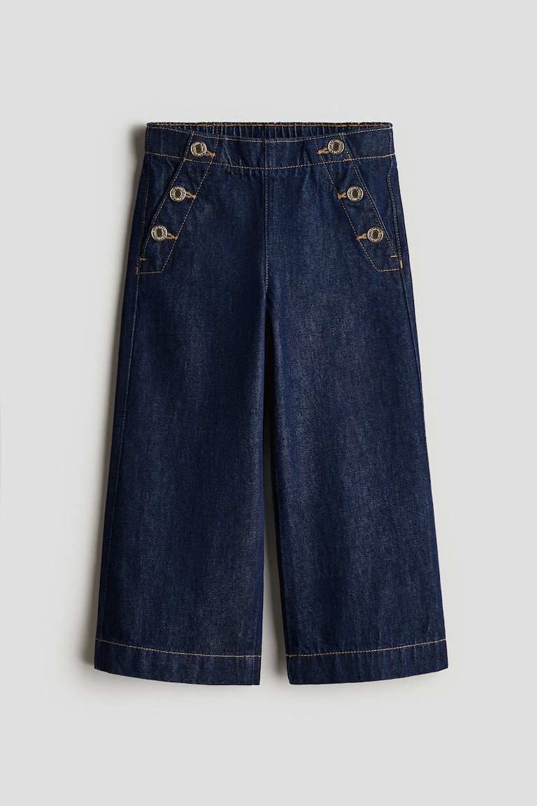Dark denim blue Wide-Leg Jeans for kids | H&M US