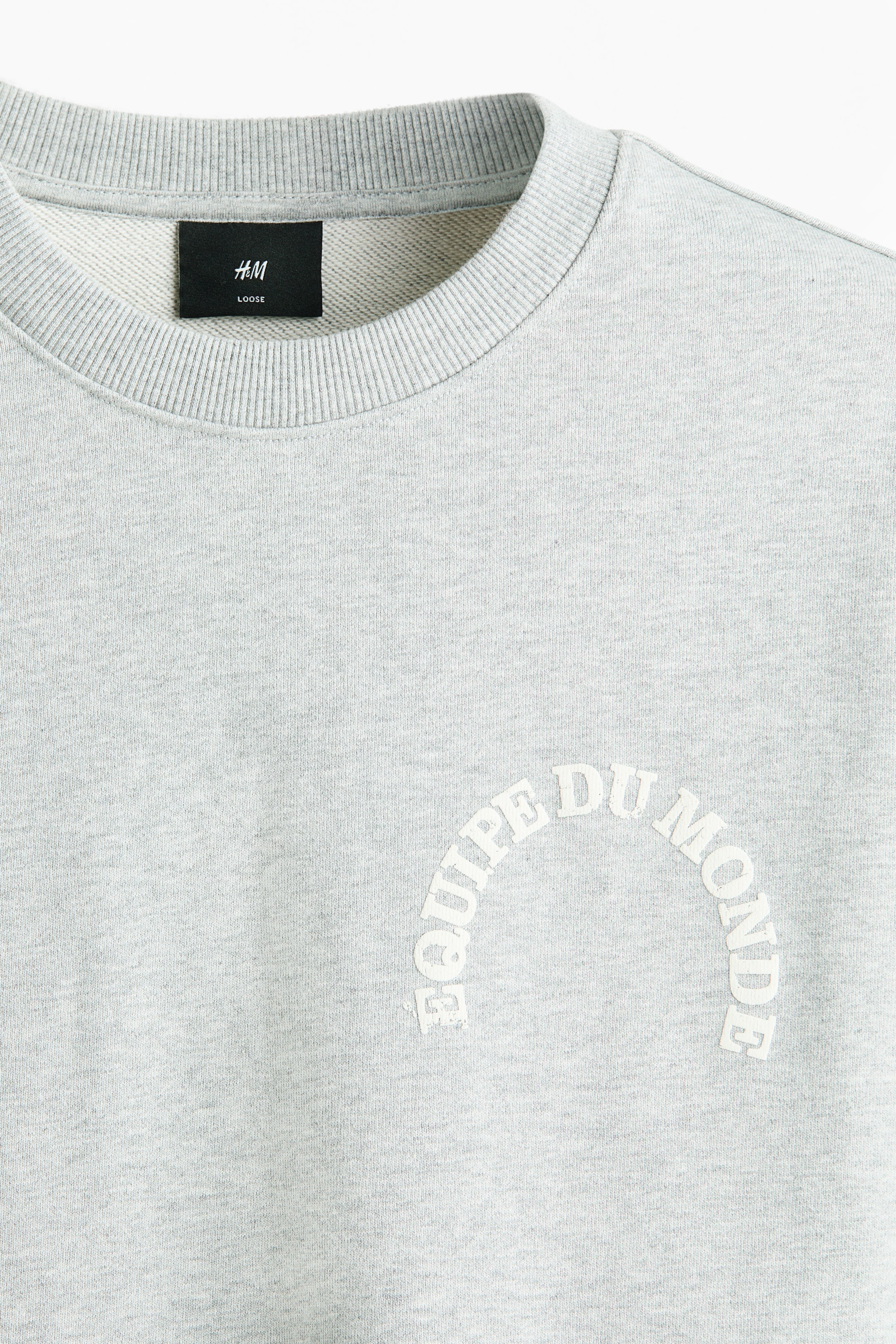 Men’s Light gray melange/Equipe Loose-Fit Printed Sweatshirt | H&M CA