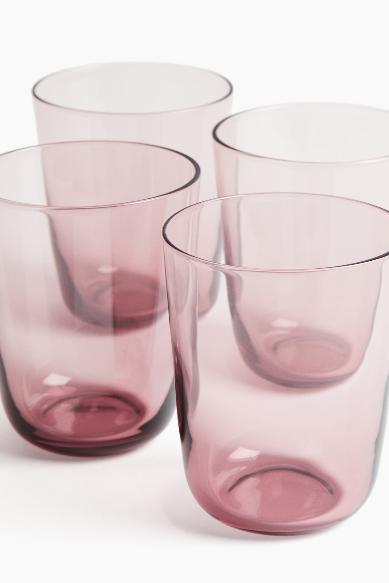 Pink 4-pack drinking glasses at H&M Home | H&M IN