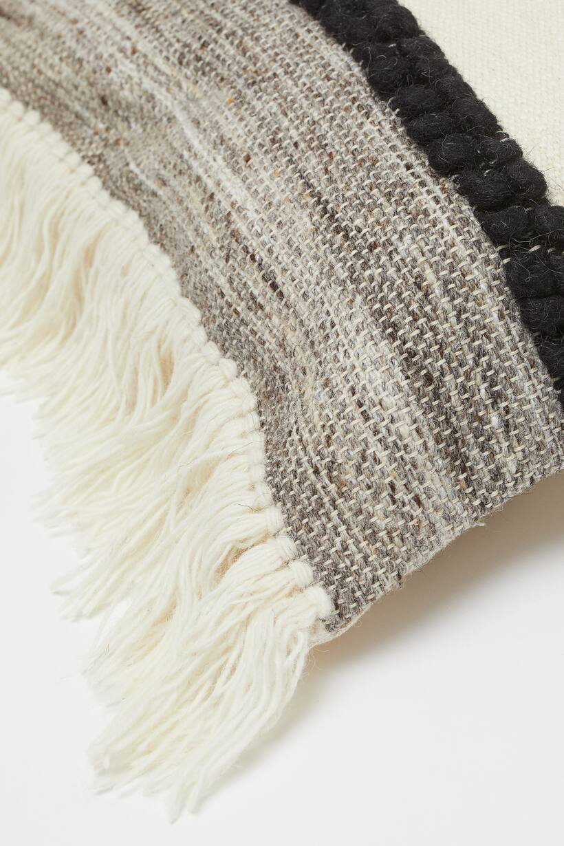 Pudebetræk med frynser - Lys beige/Sort - Home All | H&M DK