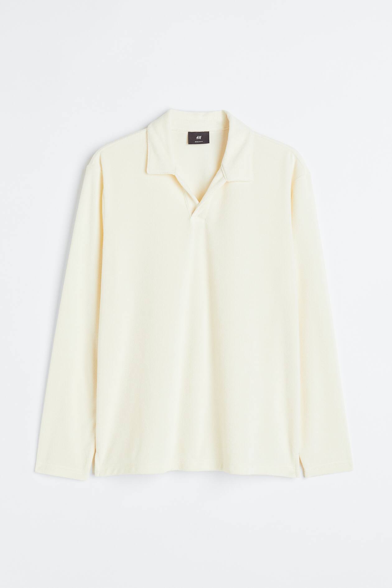 Poloshirt aus Frottee Regular Fit - Langarm - Normale Länge ...