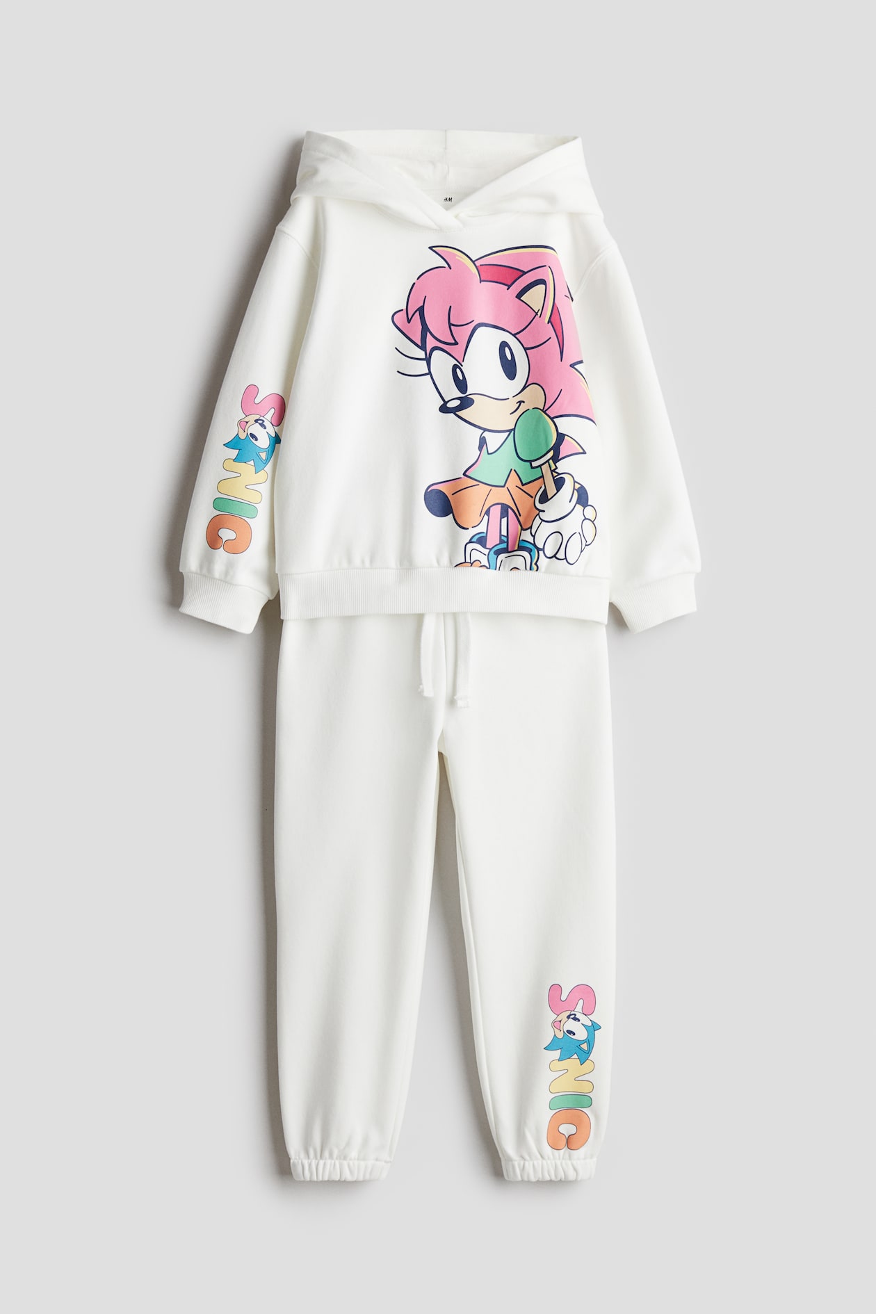 2-piece Printed Sweatshirt Set - White/Sonic the Hedgehog - Kids | H&M US