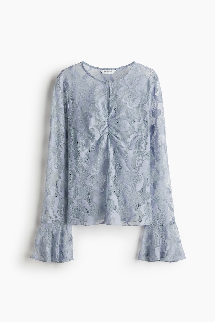 Women's Light dusty blue Lace Blouse | H&M US