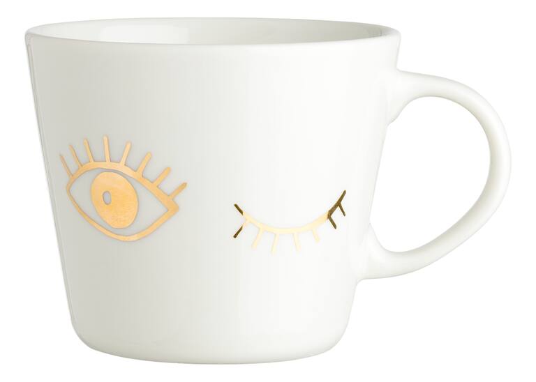 Porcelain mug with print motif - Gold-coloured - Home All | H&M GB