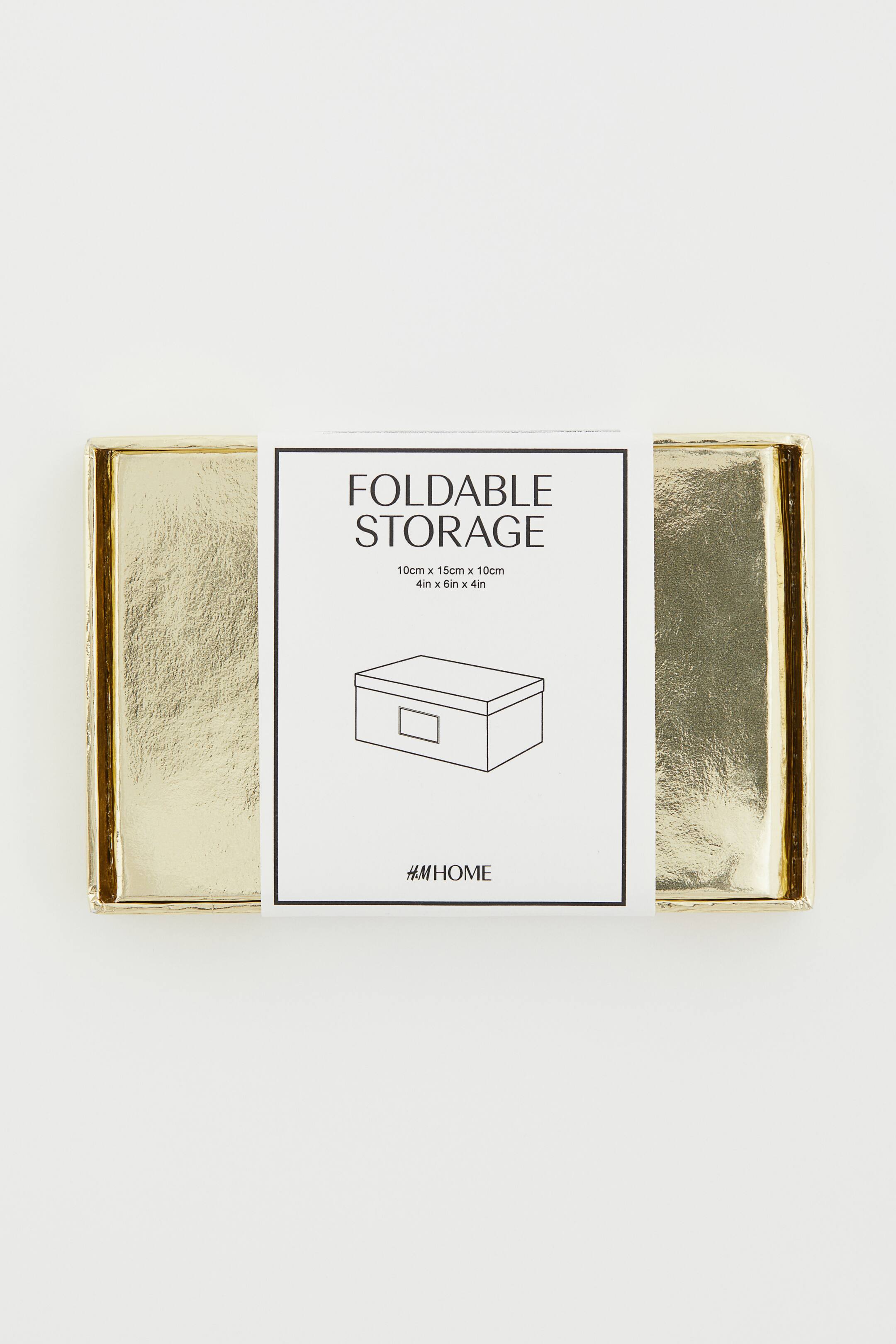 Small foldable box - Gold-coloured - Home All | H&M GB