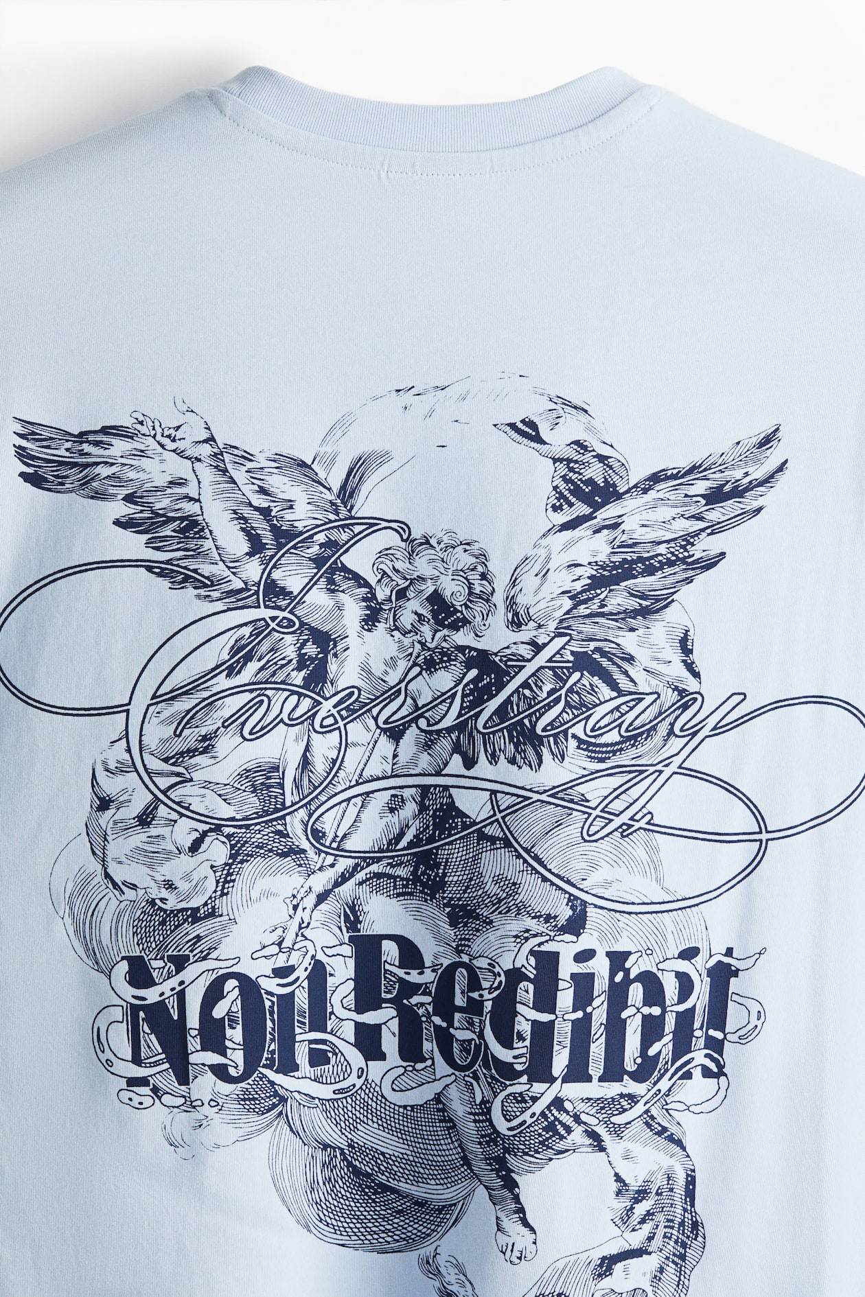 טישירט עם הדפס Loose Fit - תכלת/Non Redibit - Men | H&M IL