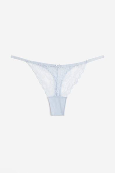 5-pack lace tanga thong briefs - Light blue/Beige - Ladies | H&M GB