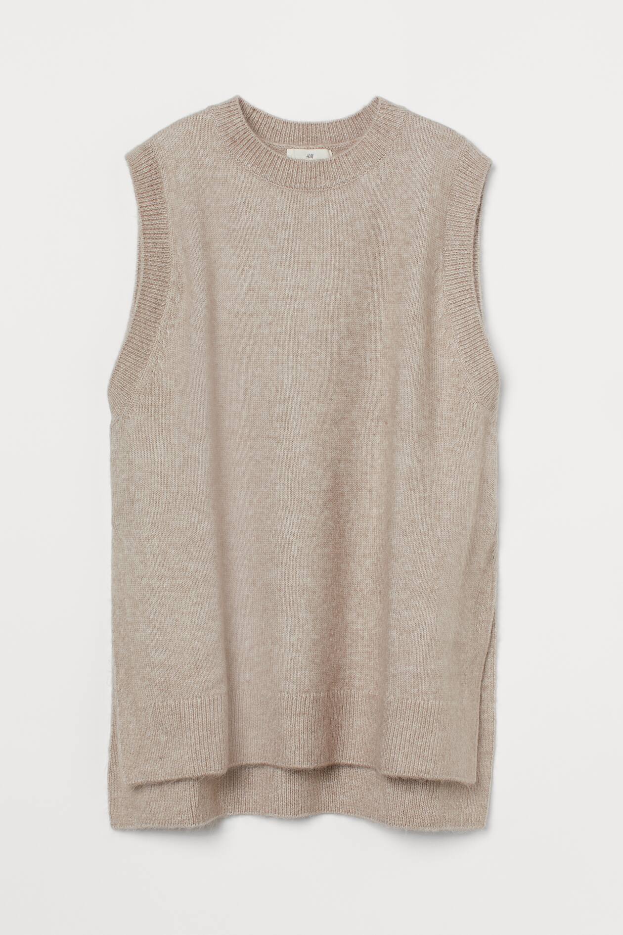 Gestrickter Pullunder - Beigemeliert - Ladies | H&M DE