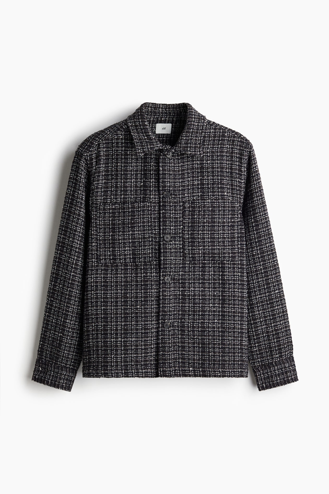 Men’s Navy blue/patterned Regular Fit Waffled Overshirt | H&M US