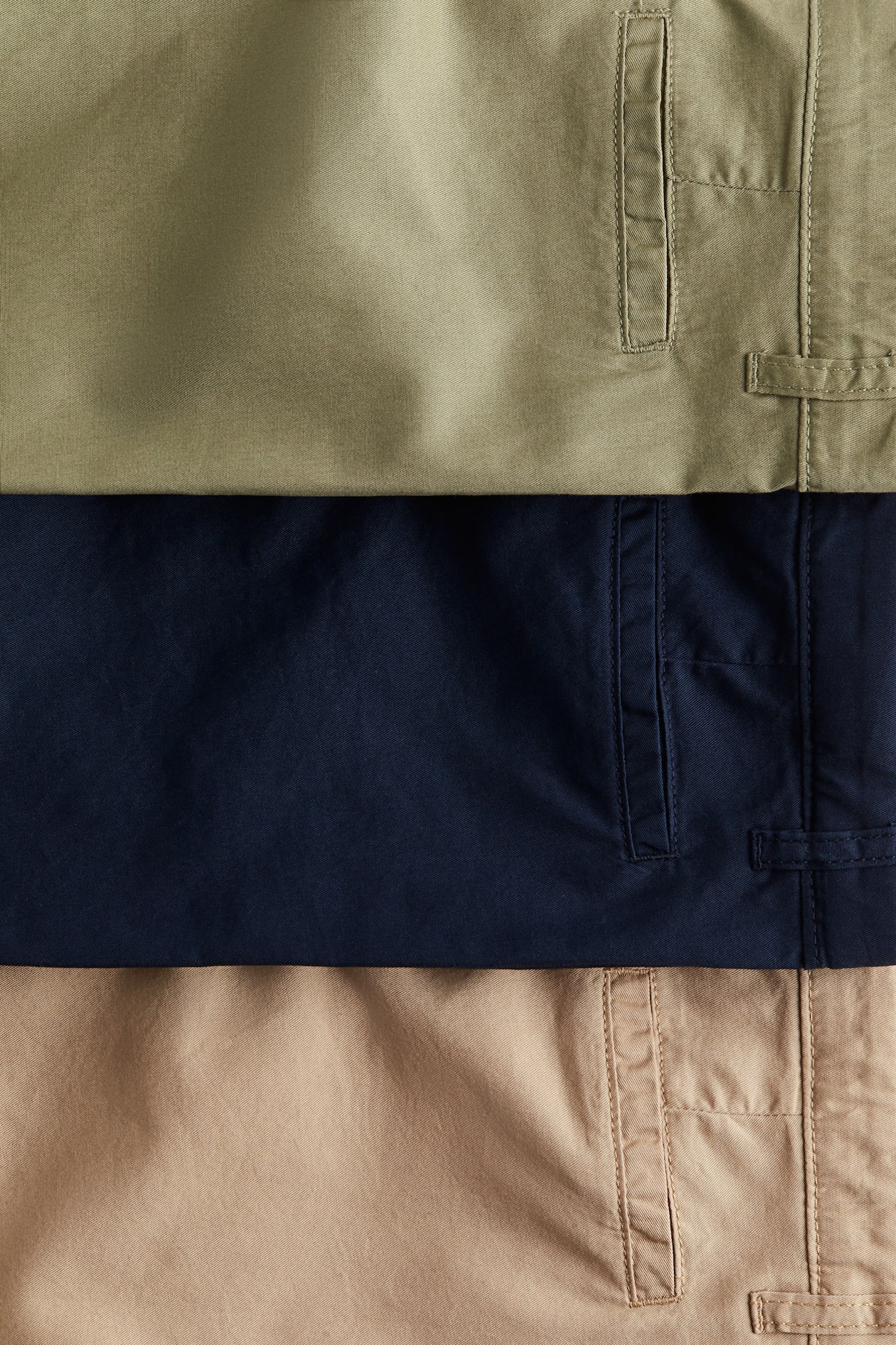 Navy blue/beige/khaki green 3-pack Cotton Twill Chinos for kids | H&M US