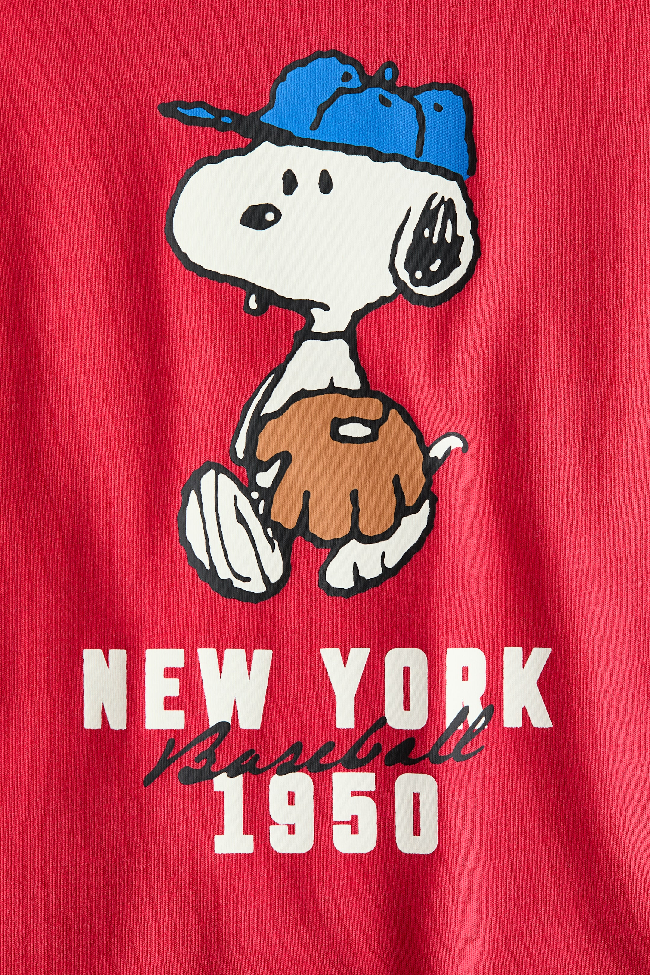 Printed cotton T-shirt - Red/Snoopy - Kids | H&M IN