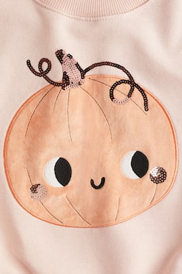 Sweatshirt with Motif - Orange/pumpkin - Kids | H&M US