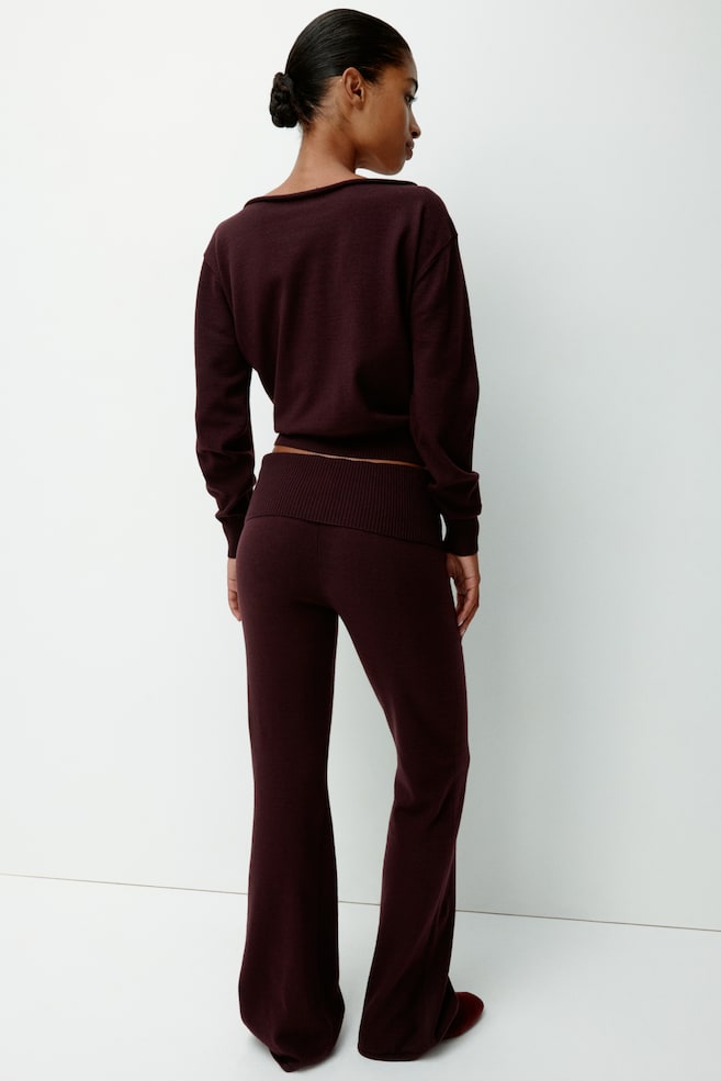 Women's Burgundy Knit Yoga Pants | H&M US