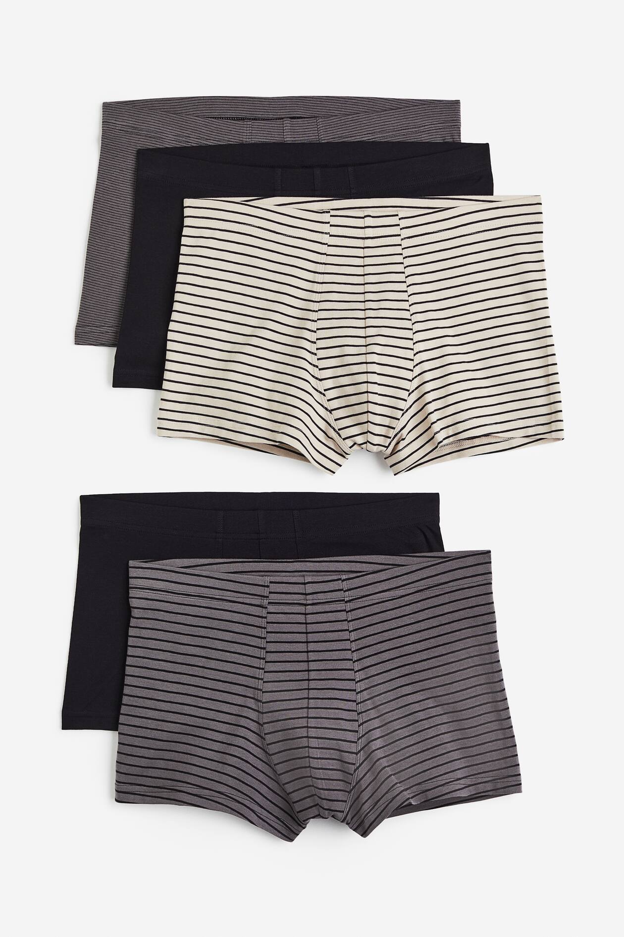 5-pack short trunks - Regular waist - Beige/Striped - Men | H&M IE