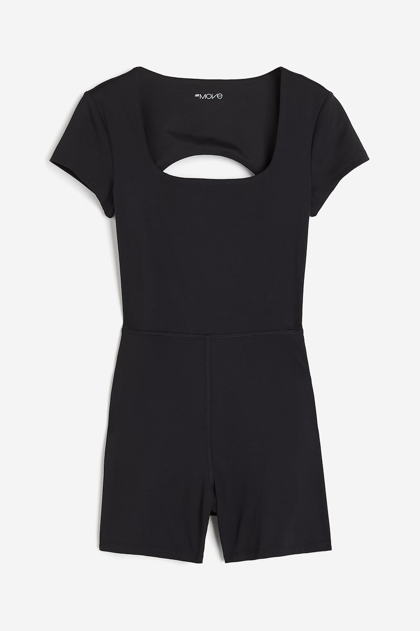 Cut-out sports unitard in SoftMove™ - Black - Polyester - Ladies | H&M IE